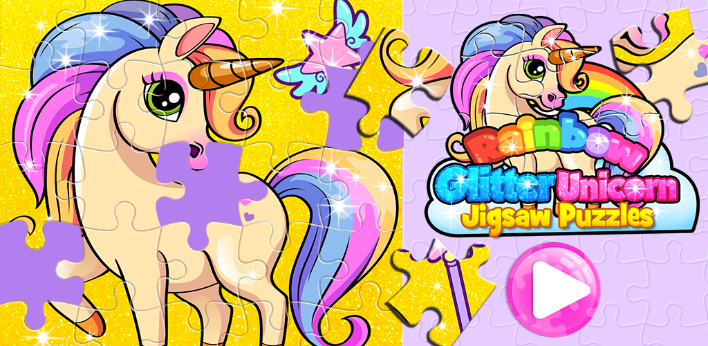 Rainbow Glitter Unicorn Jigsaw Puzzles for Kids:Amazon.com:Appstore for ...