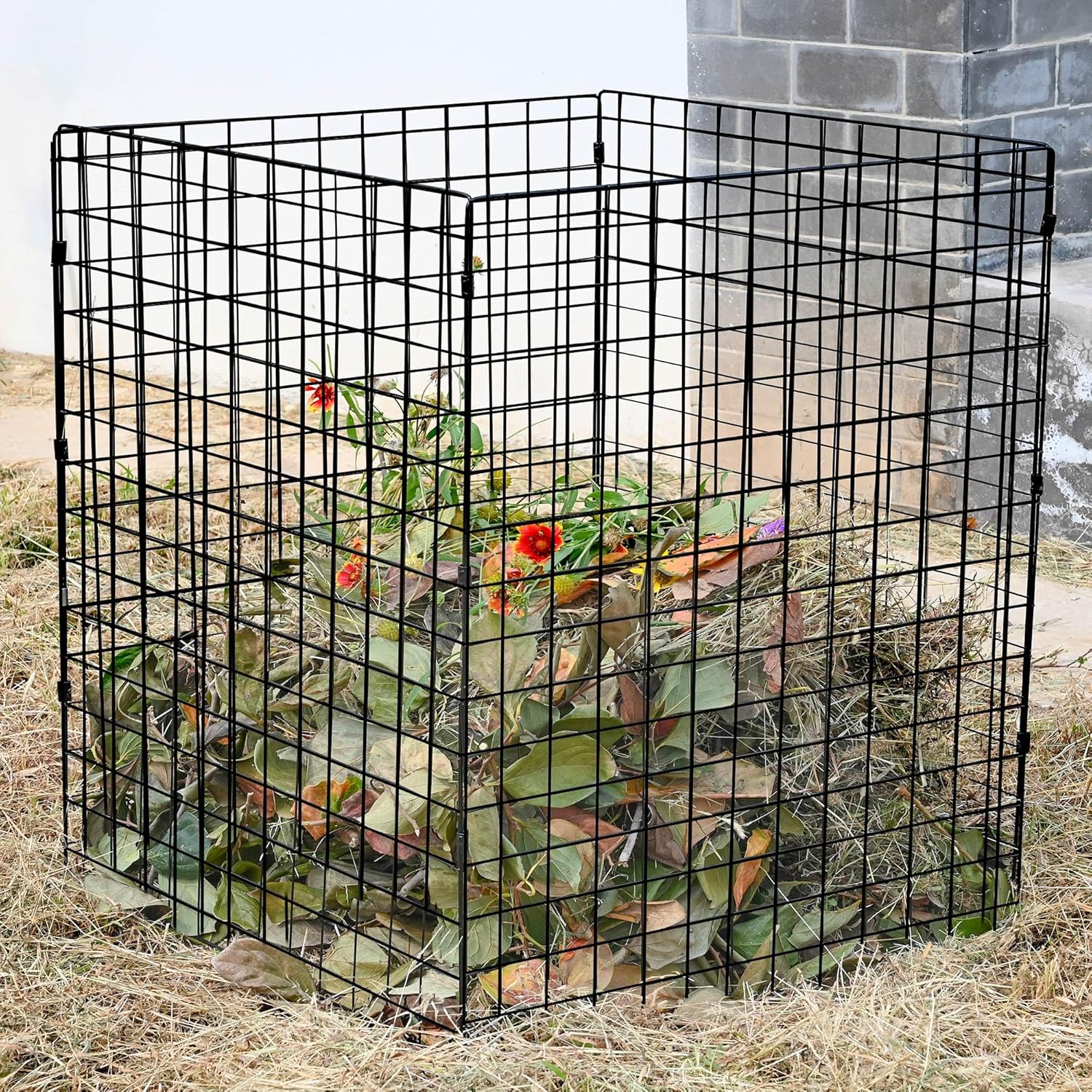 Amazon.com : Large Compost Bin Outdoor, Square Mesh Garden Wire Compost ...