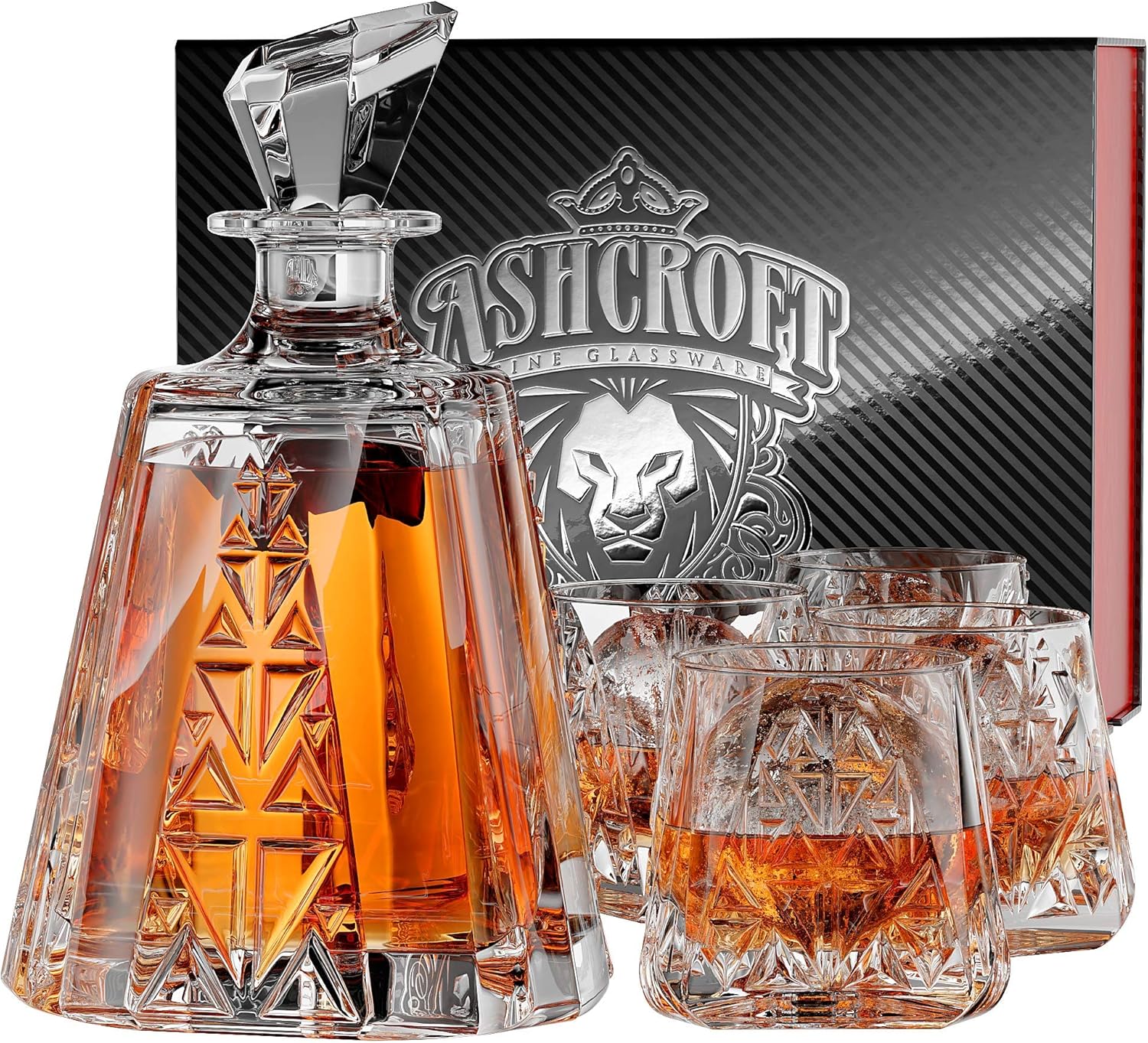Amazon.com | Aztec Whiskey Decanter and glass Set, Large 45 oz Scotch ...