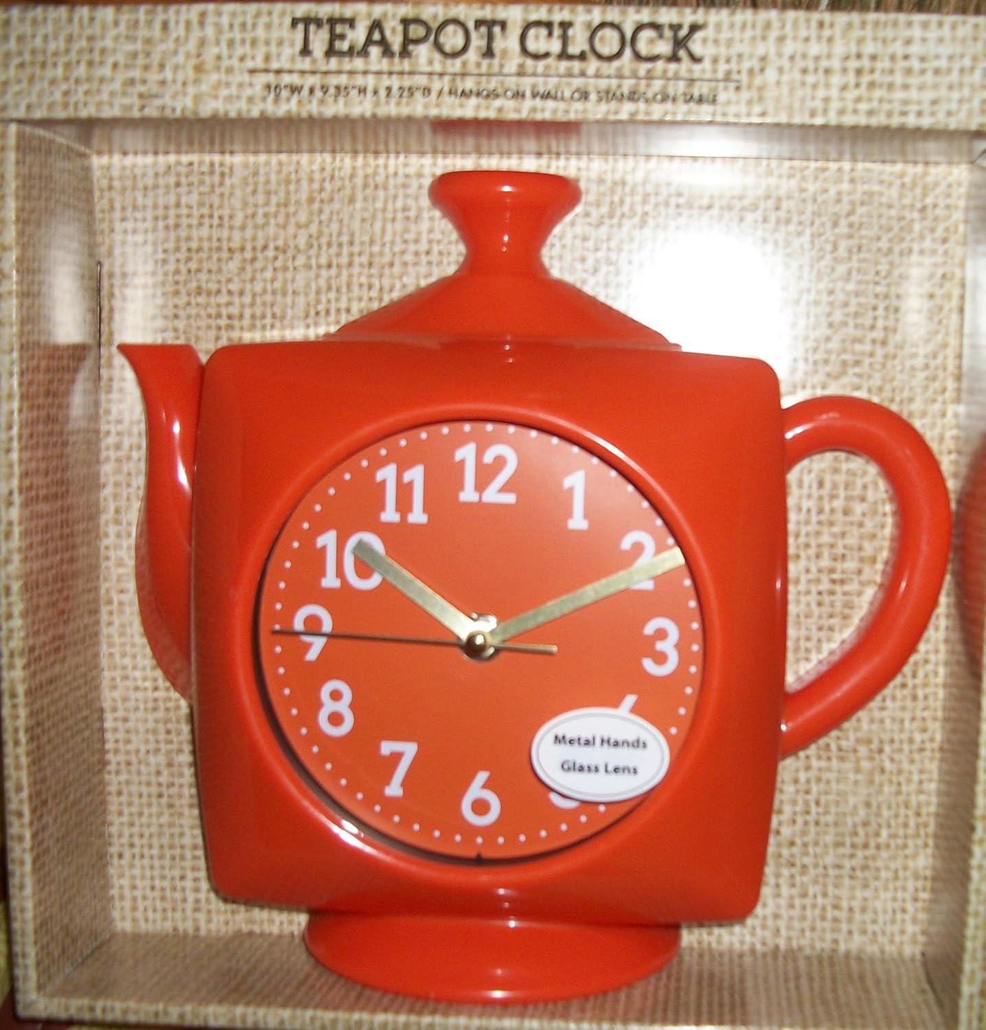 Amazon.com: Bright Orange Kettle Clock Bright Orange Tea Kettle Clock ...