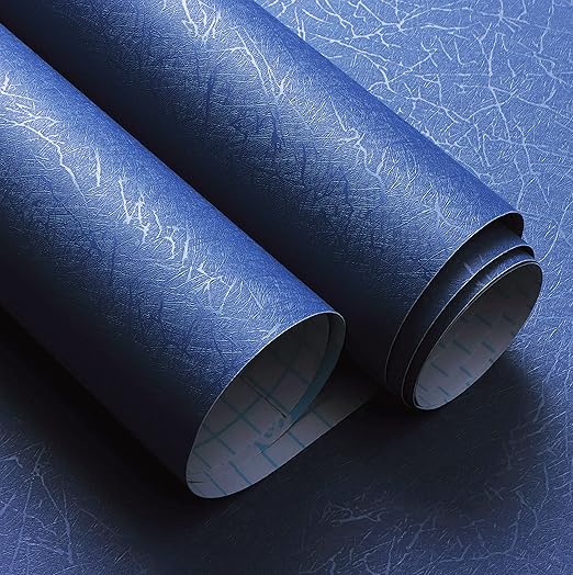 Amazon.com: Safiyya 393"x 15.7" Wallpaper Silk Dark Blue Peel and Stick ...