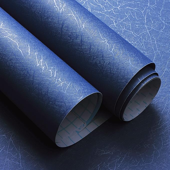 Amazon.com: Safiyya 393"x 15.7" Wallpaper Silk Dark Blue Peel and Stick ...