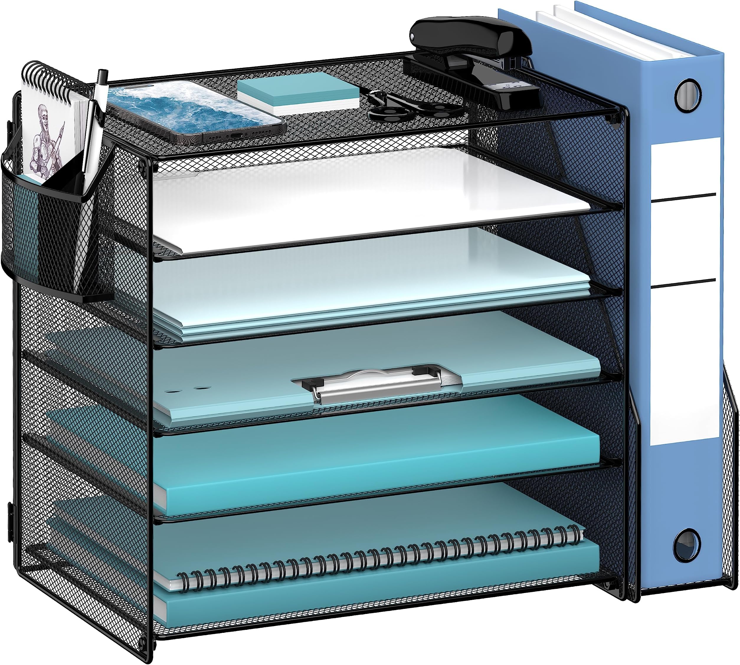 Amazon.com: DALTACK 5-Tier Letter Tray Paper Organizer, File Organizer ...