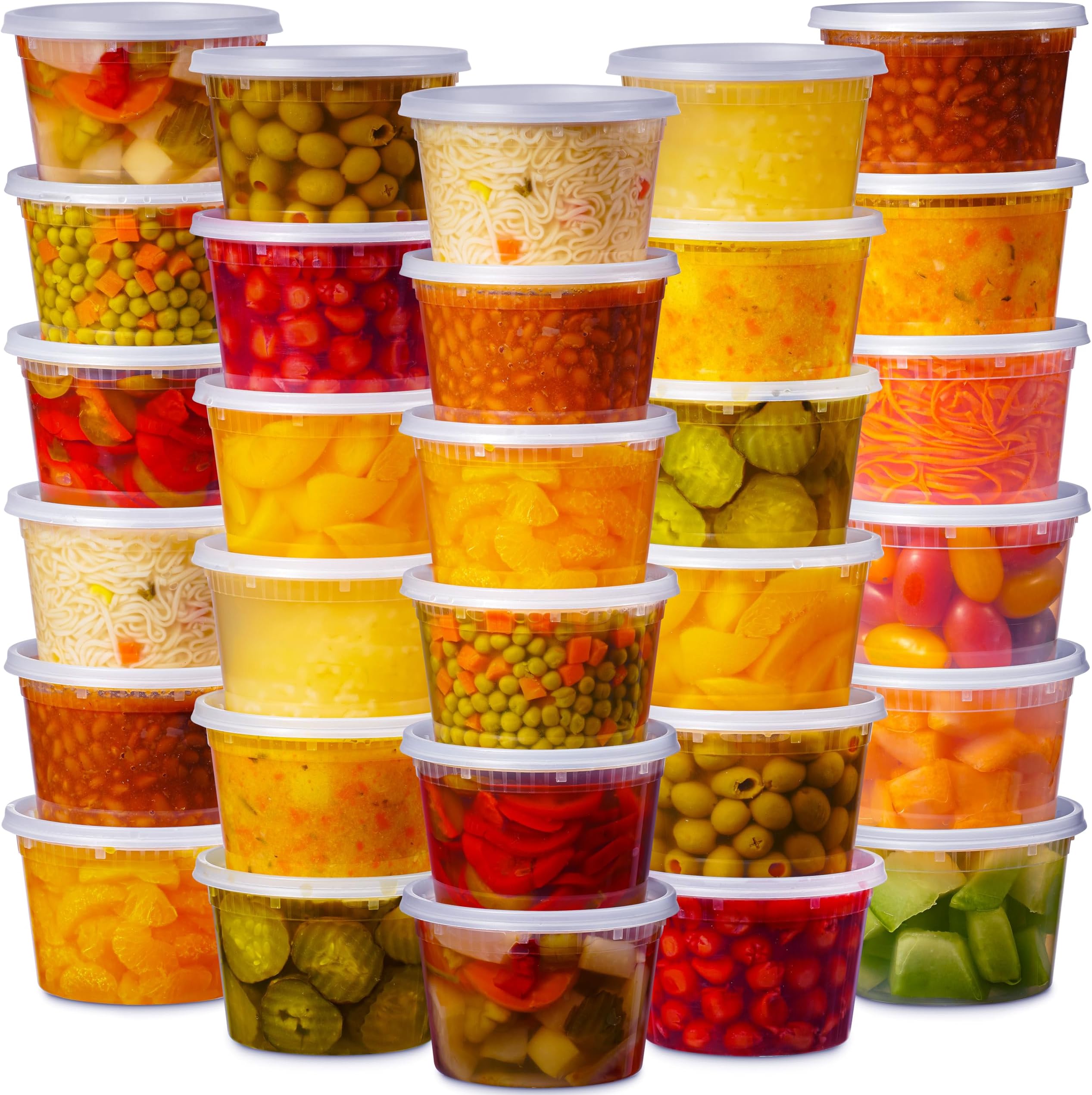 Amazon.com: Munfix 48 Pack 16 Oz Plastic Deli Containers with Lids ...