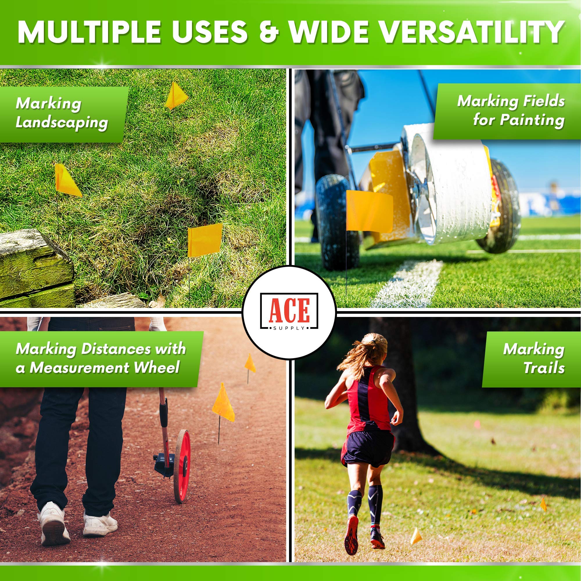 Snapklik.com : Yellow Marking Flags 1000 Pack - 4x5x15 Inch Yellow ...