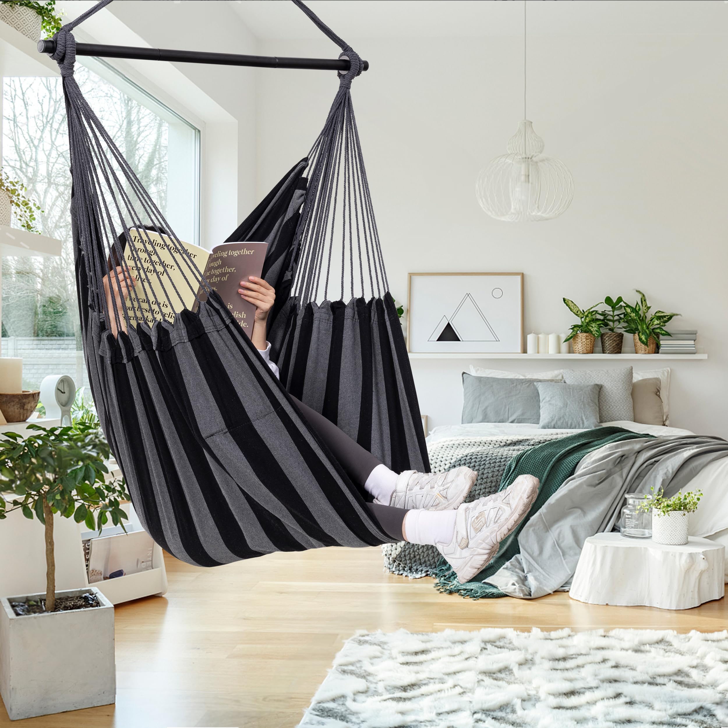 Snapklik.com : HBlife Hammock Chair Max 350 LBS Oversized Hanging Chair