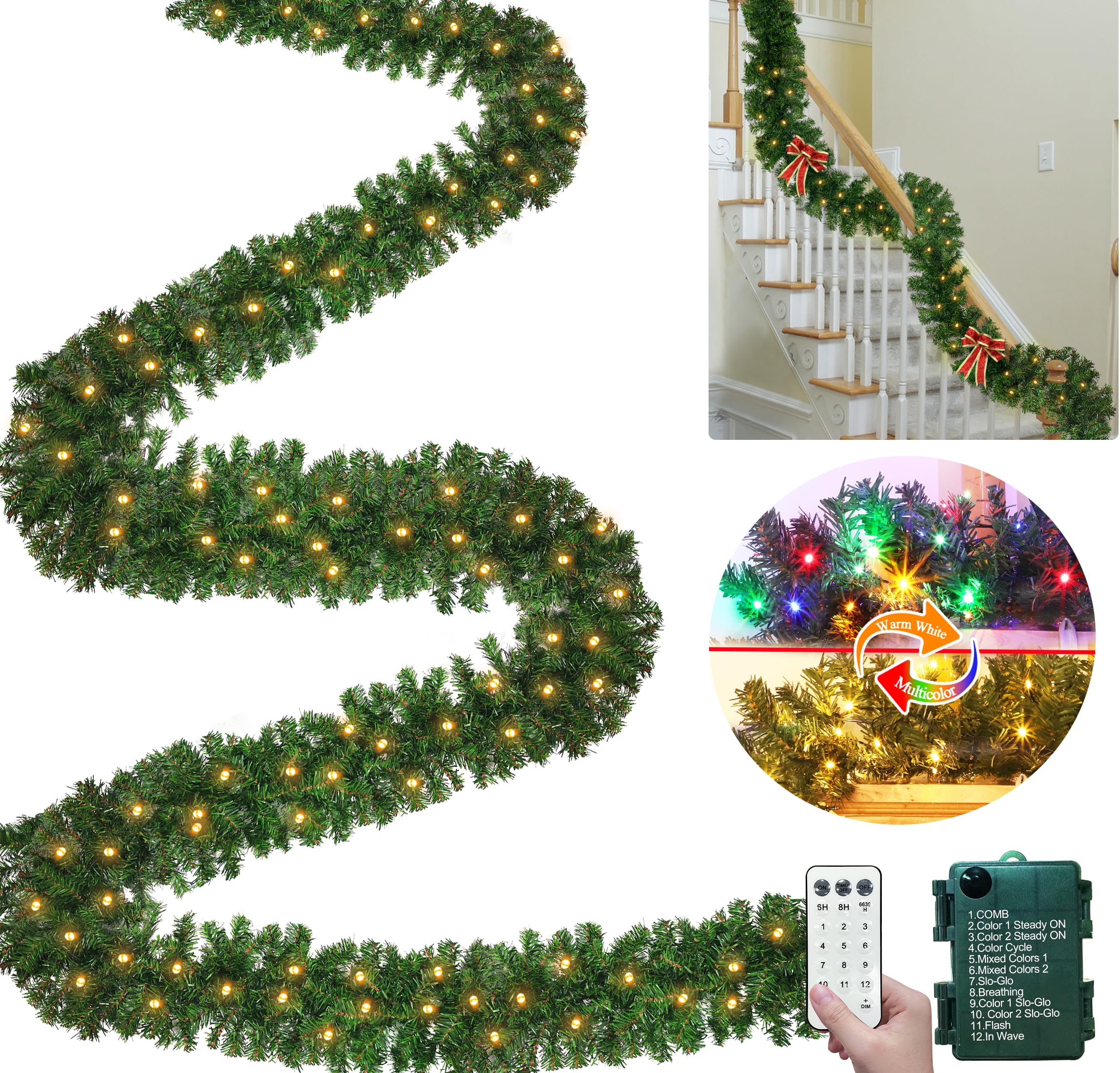 Amazon.com: TURNMEON Remote Control 18 Ft Extra Long Prelit Christmas ...