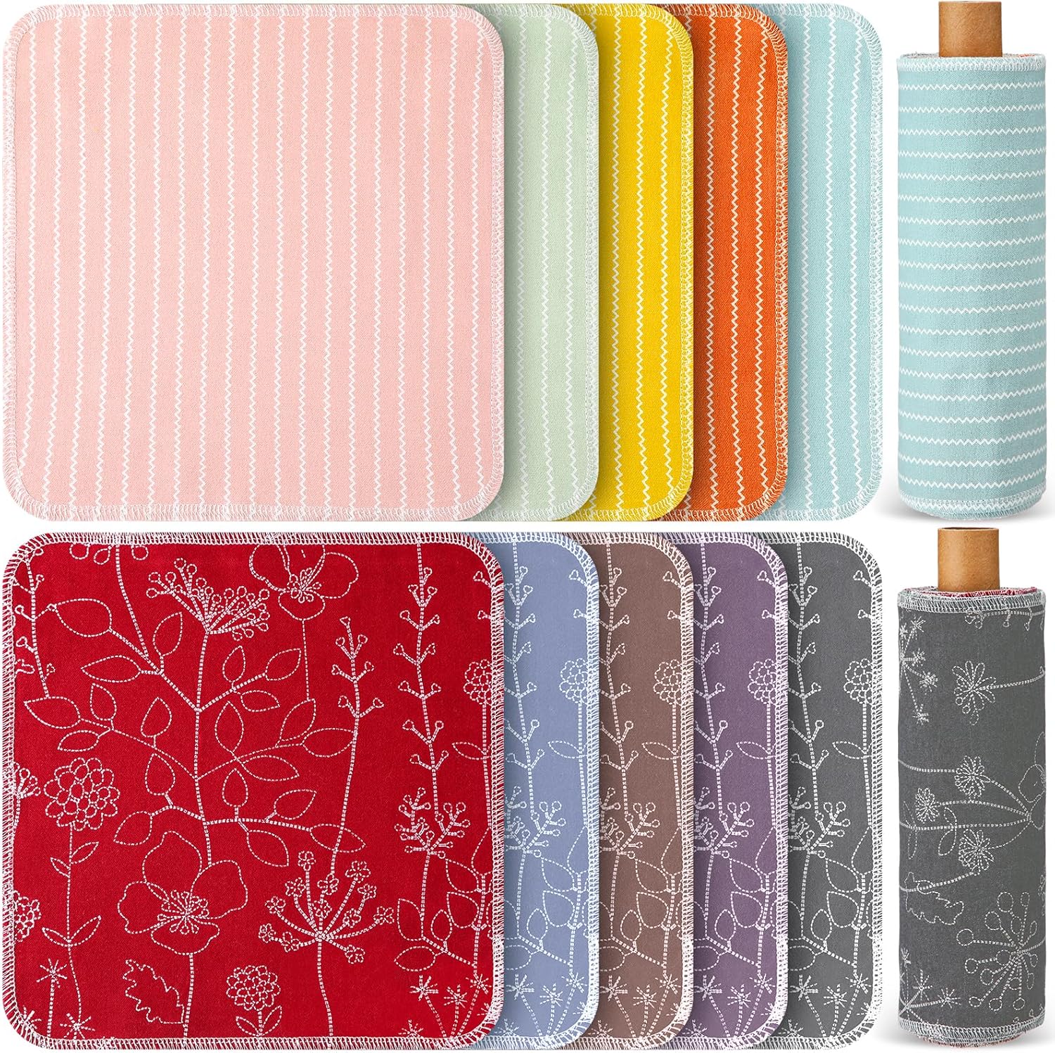 Amazon.com: Redbaker 50 Pcs Reusable Paper Towels Paperless Towels ...