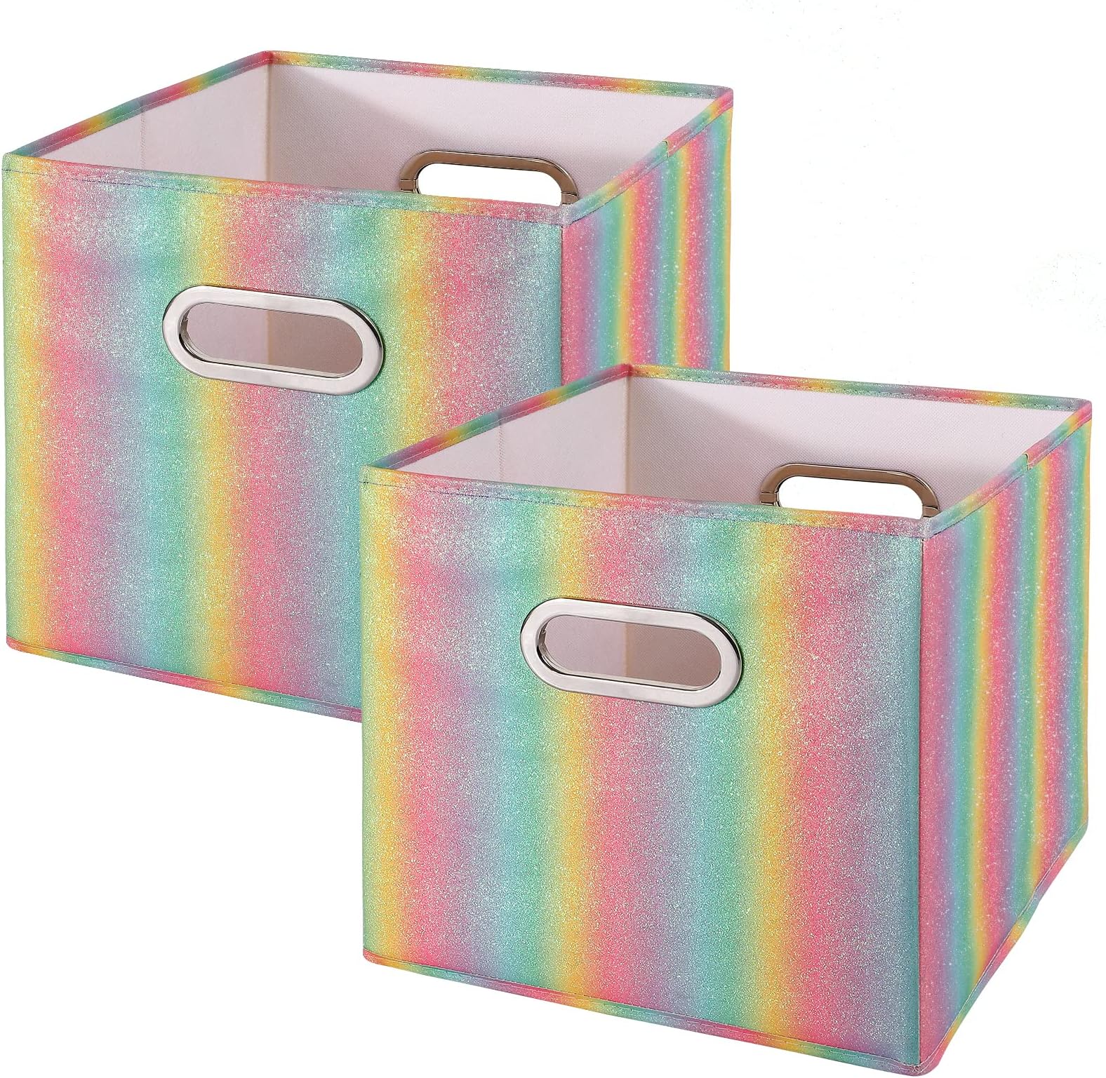 Amazon.com - ANMINY 2 PCS Glitter Storage Cubes Shiny Sparkly Colorful ...
