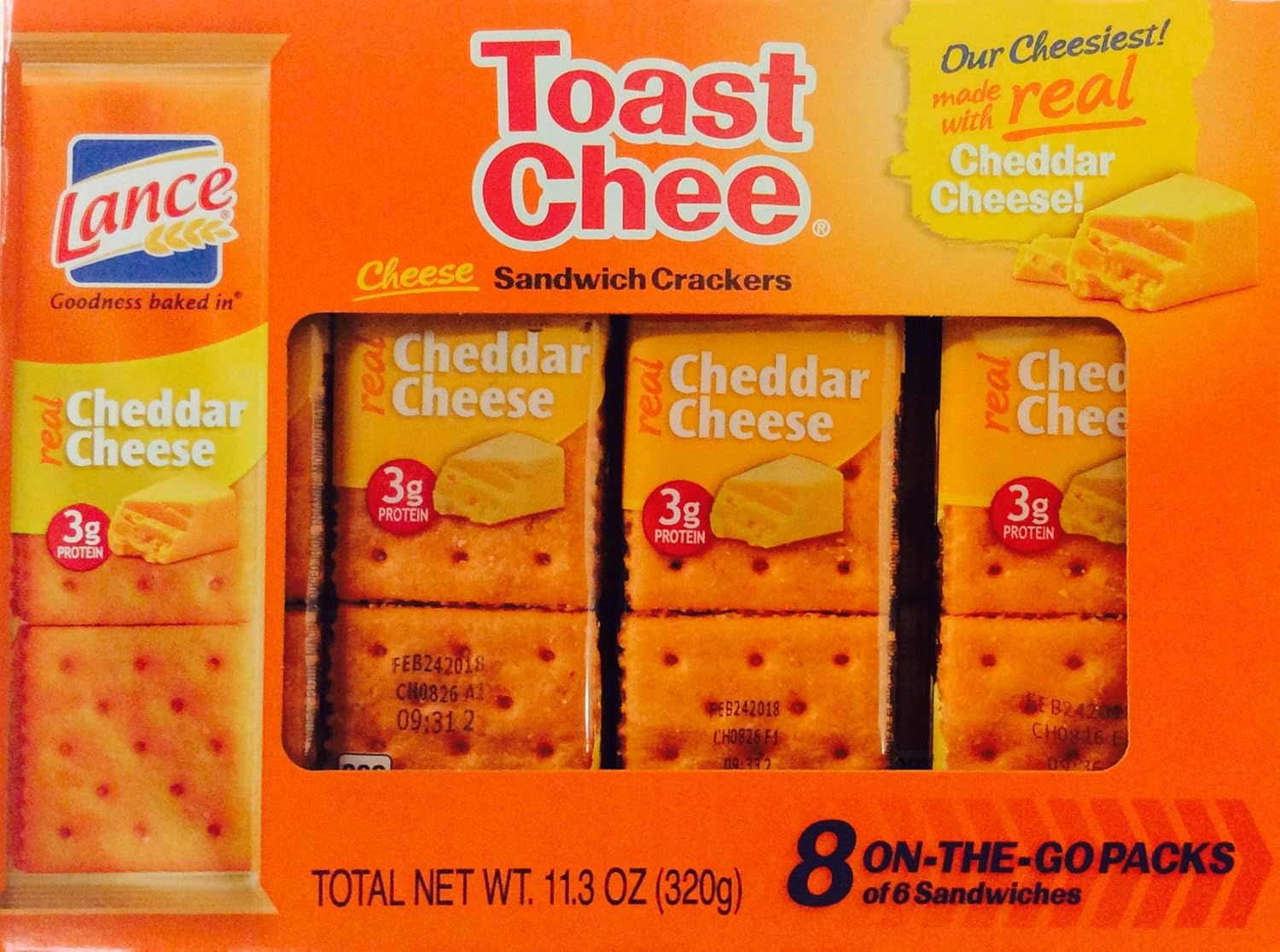 Amazon.com: Lance Toast Chee Cheddar Cheese Sandwich Crackers 8 On-The ...