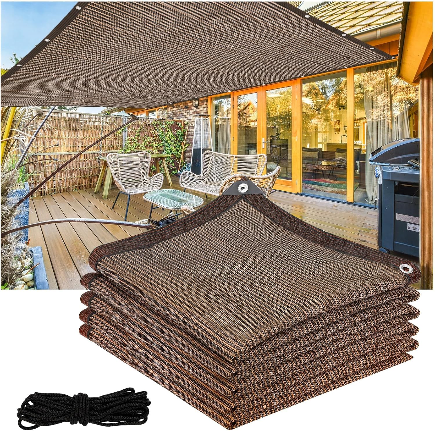 Amazon.com : 80% Fence Privacy Screen Balcony Sun Shades Cloth,10 x ...