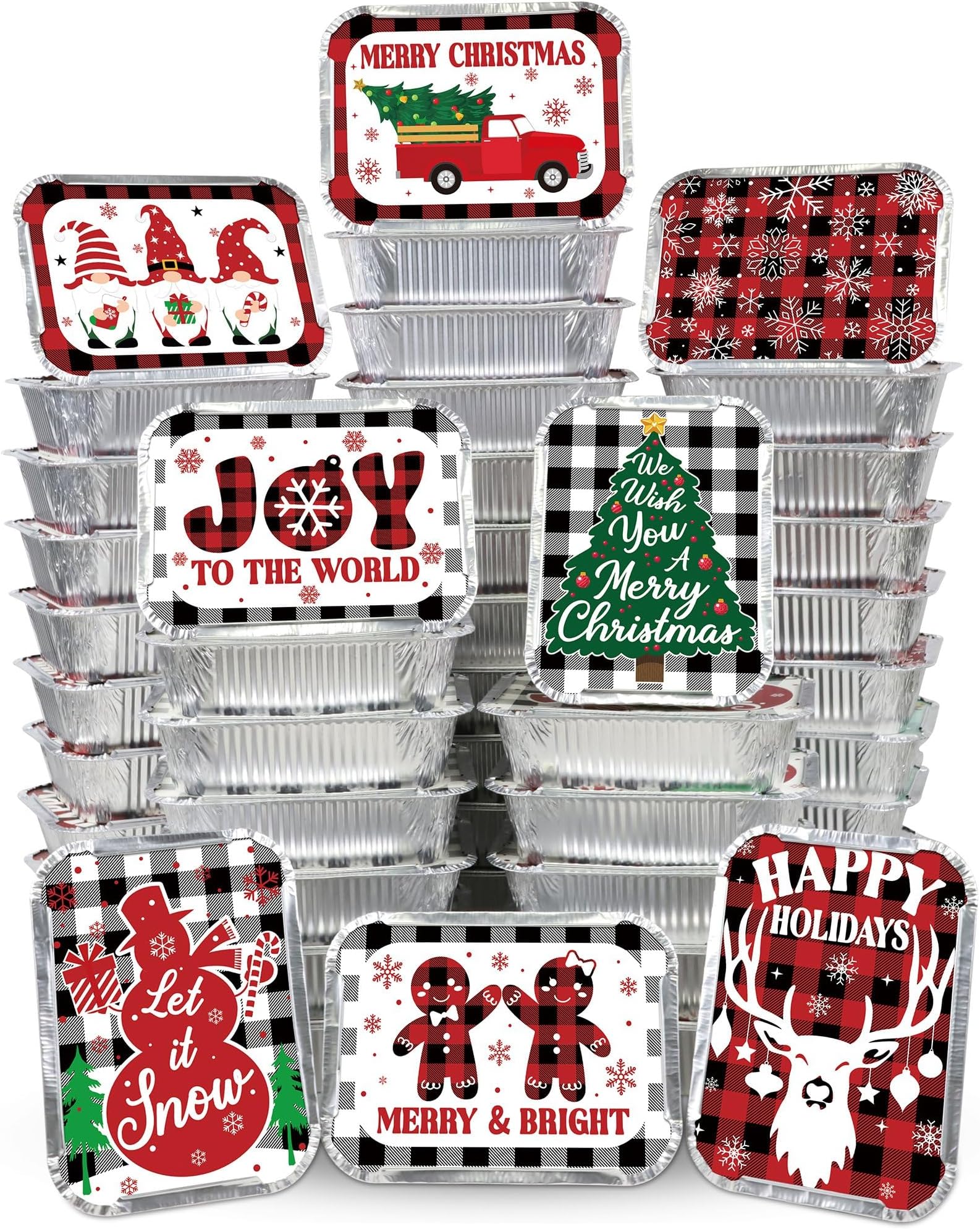 Amazon.com: ZMLM Christmas Foil Containers with Lids: 36 PCS ...