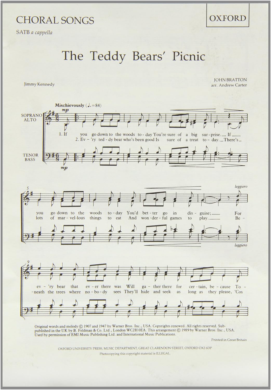 Teddy Bears' Picnic: Carter, Andrew, Bratton, John: 9780193431317 ...