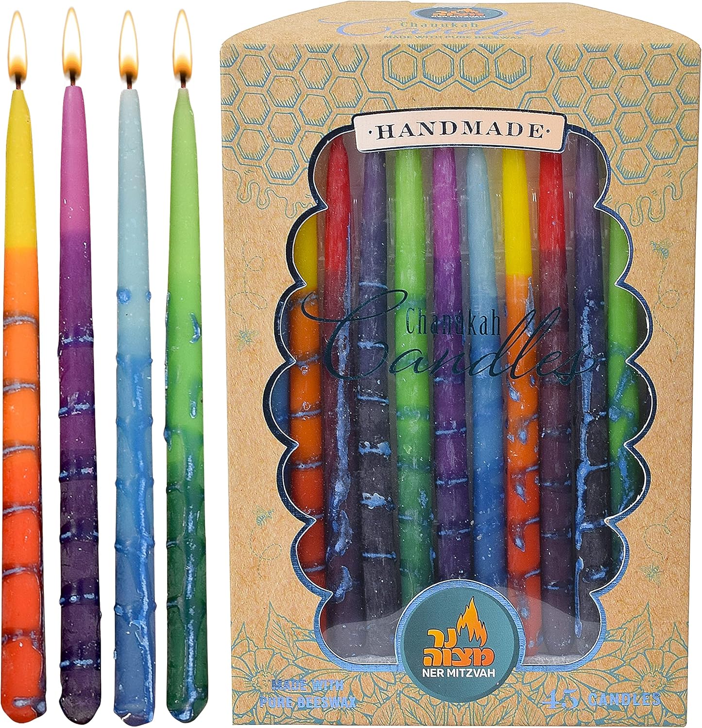 Amazon.com: Beeswax Chanukah Candles Standard Size Fits Most Menorahs ...