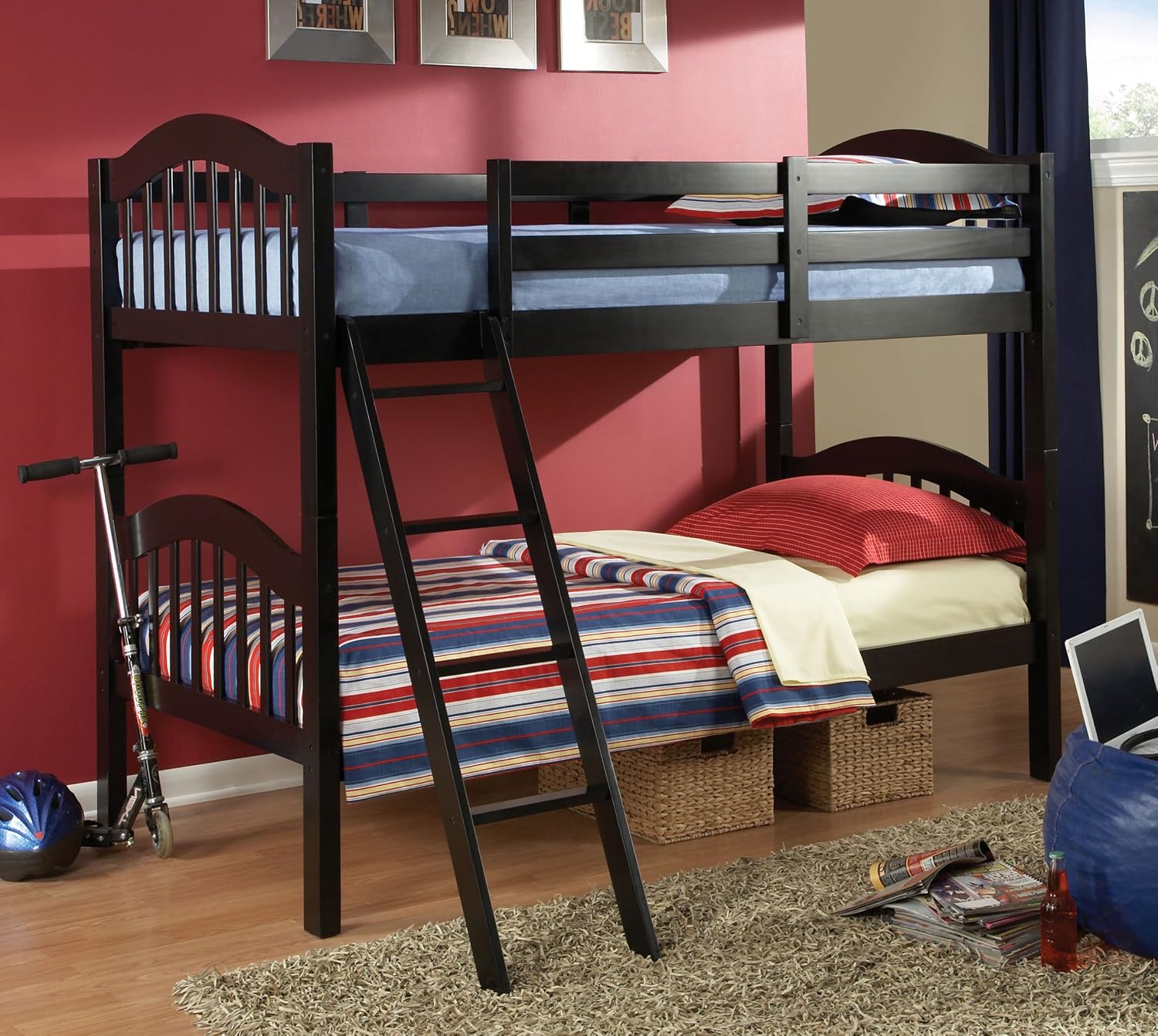 Amazon.com: Standard Furniture Stacker Black Paint Twin Bunk Bed : Home ...