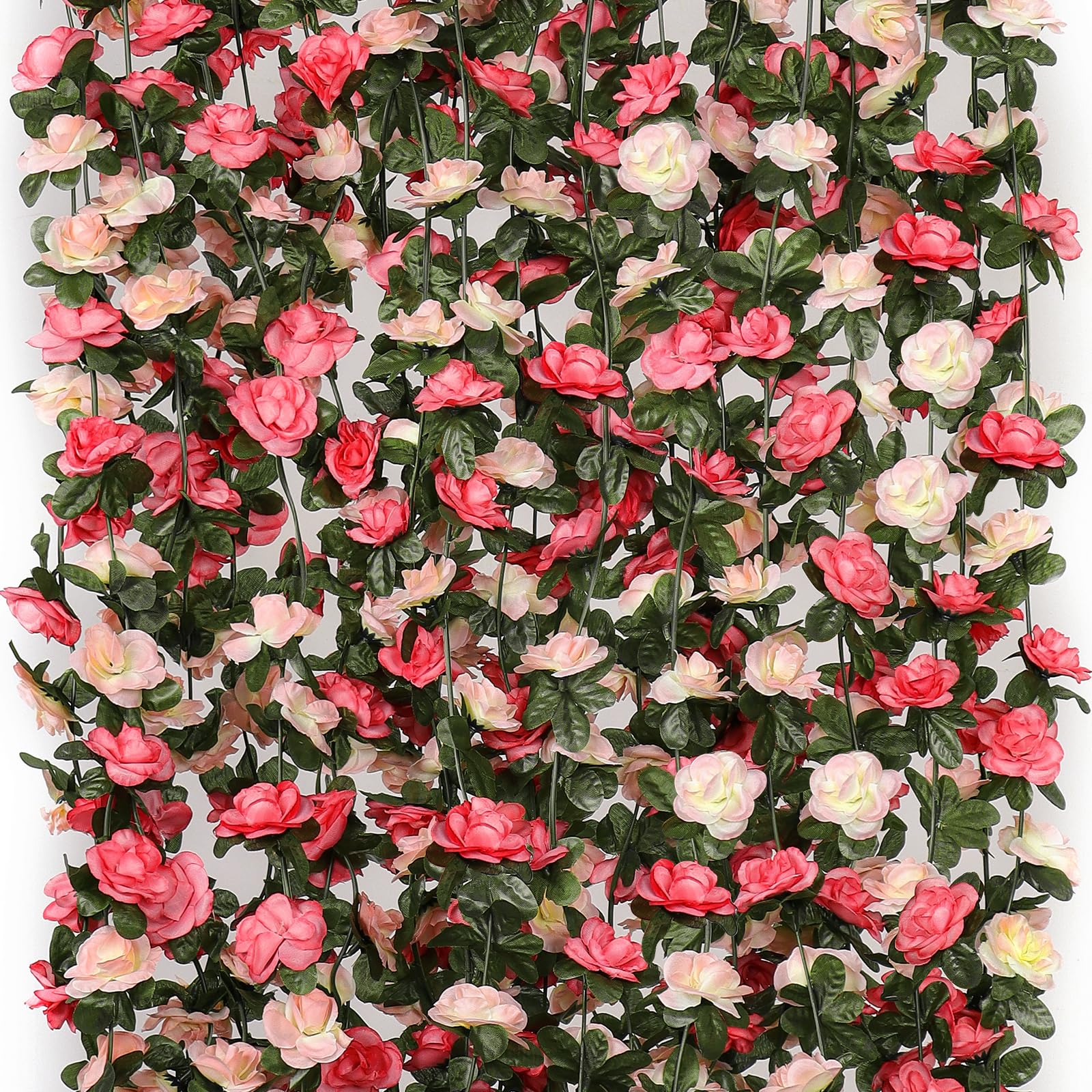 Amazon.com: KHOYIME 9 Pack 72 FT Artificial Flower Garland, Fake Pink ...