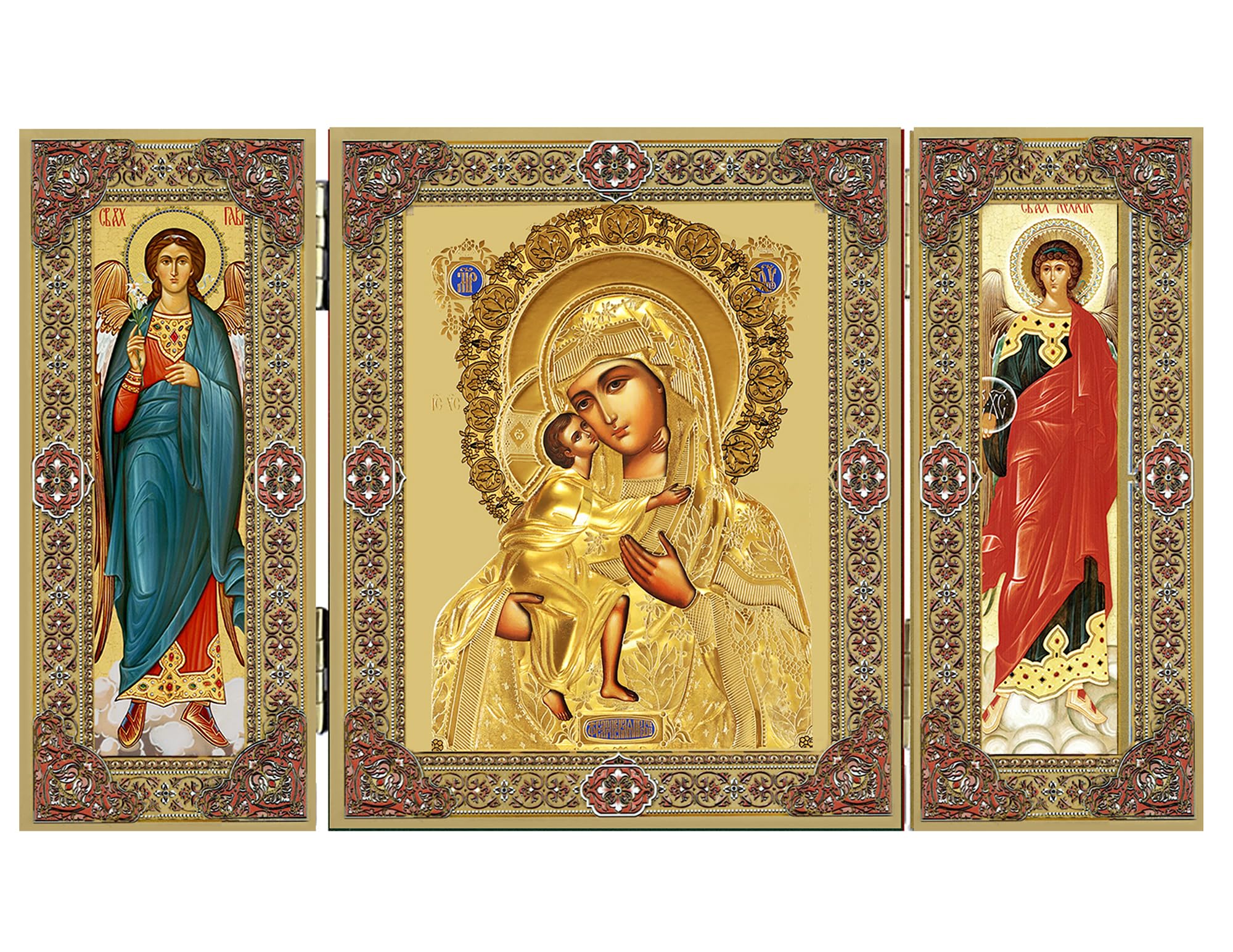 Buy NeedzoVirgin Mary Icon Triptych, Catholic Orthodox Madonna and Child Icon Virgin Mary Christ ...