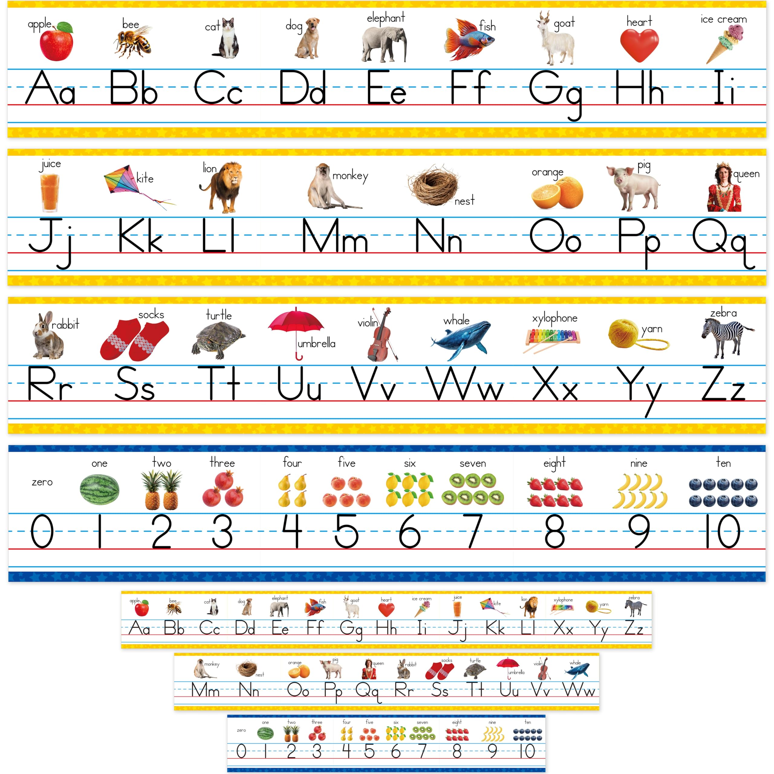 Snapklik.com : Alphabet & Number Line Bulletin Board Set, 12 PCS ABC ...