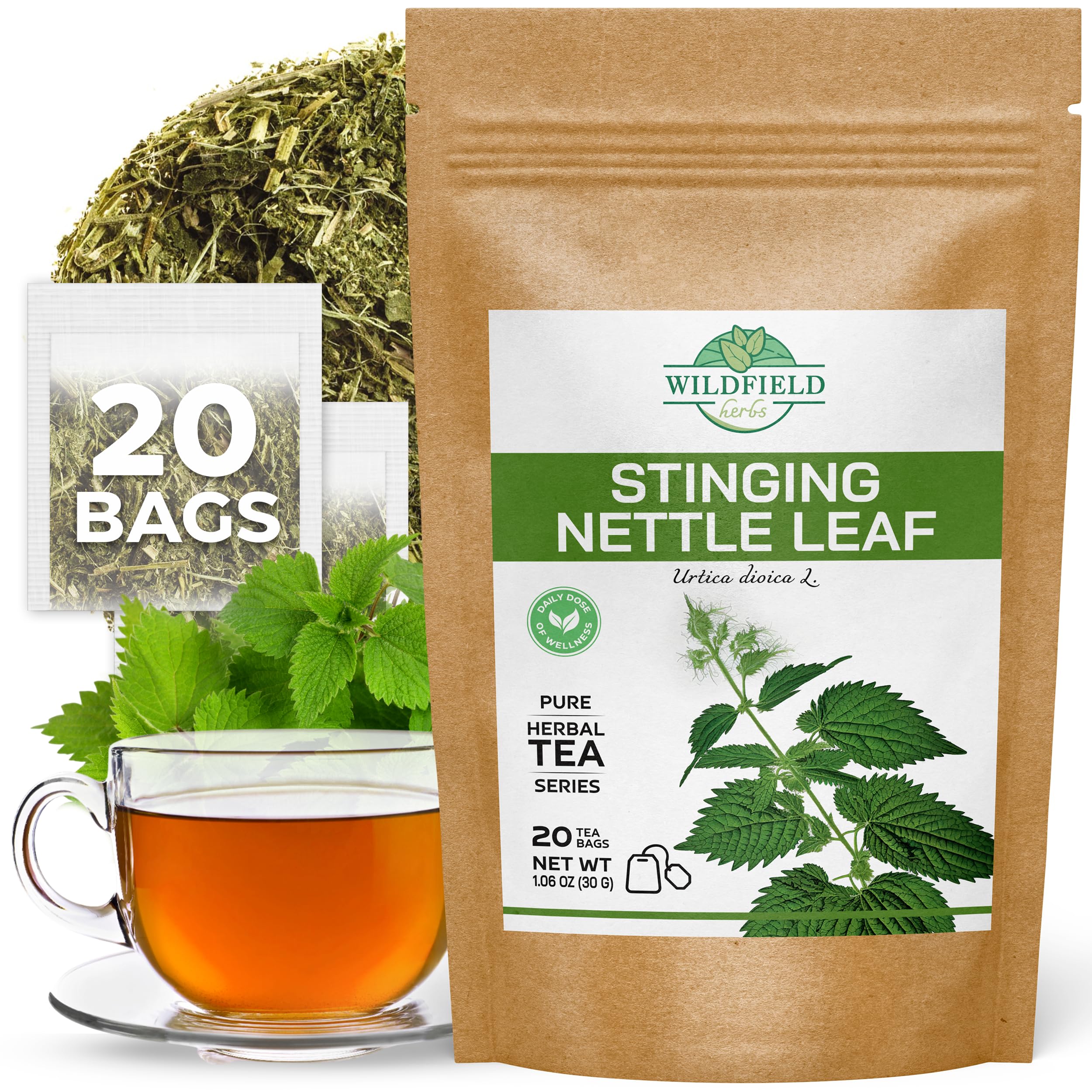Amazon.com : 20 bags Dried Nettle Leaf Tea Ortiga Planta Nettle Herb ...