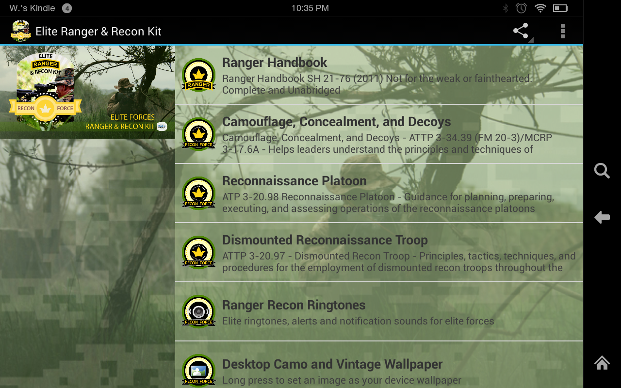 Elite Ranger Handbook and Recon Kit - App on the Amazon Appstore