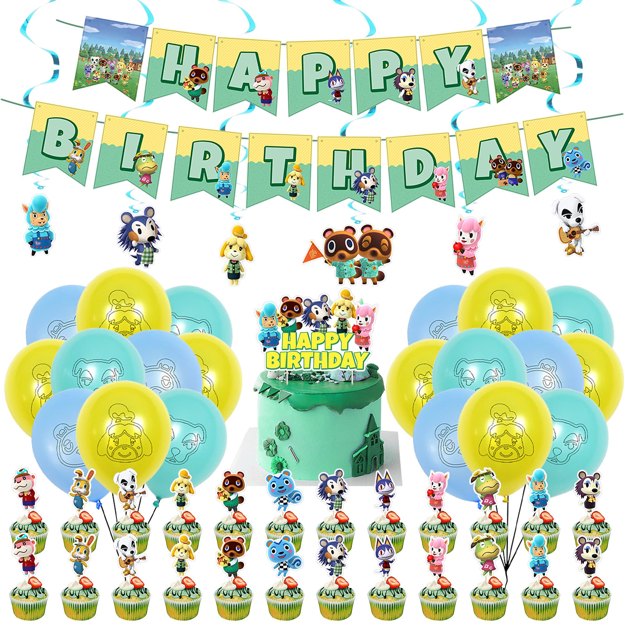 Buy Animal Crossing Birthday Party Supplies, 50 Piece of Animal ...