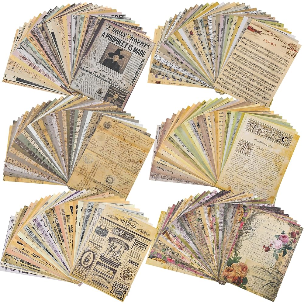 $3/mo - Finance 180 Sheets Vintage Scrapbook Paper, Vintage Journaling ...