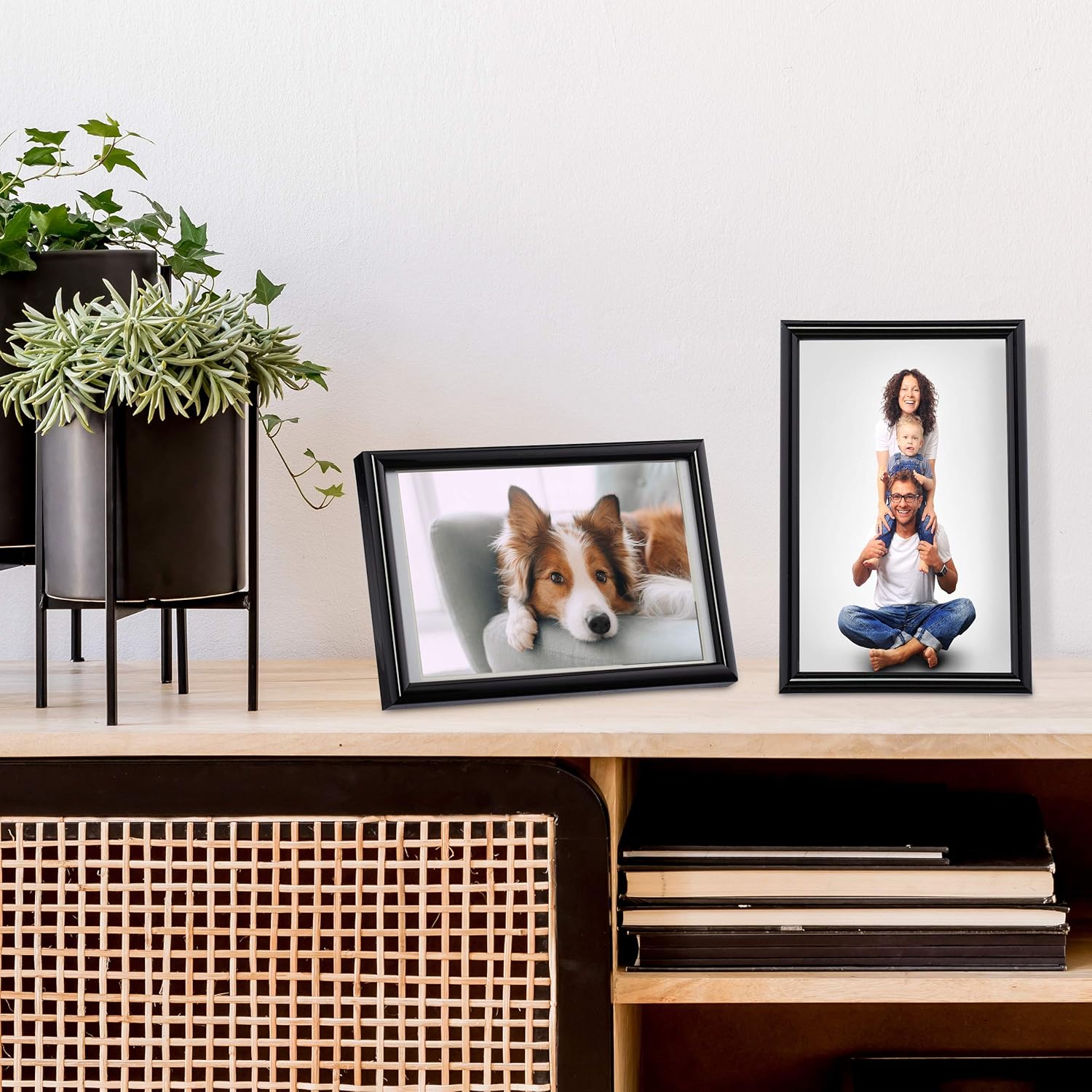 Relaxdays Picture Frame Set of 2 13 x 18 cm with Mount 9 x 13 cm Glass ...