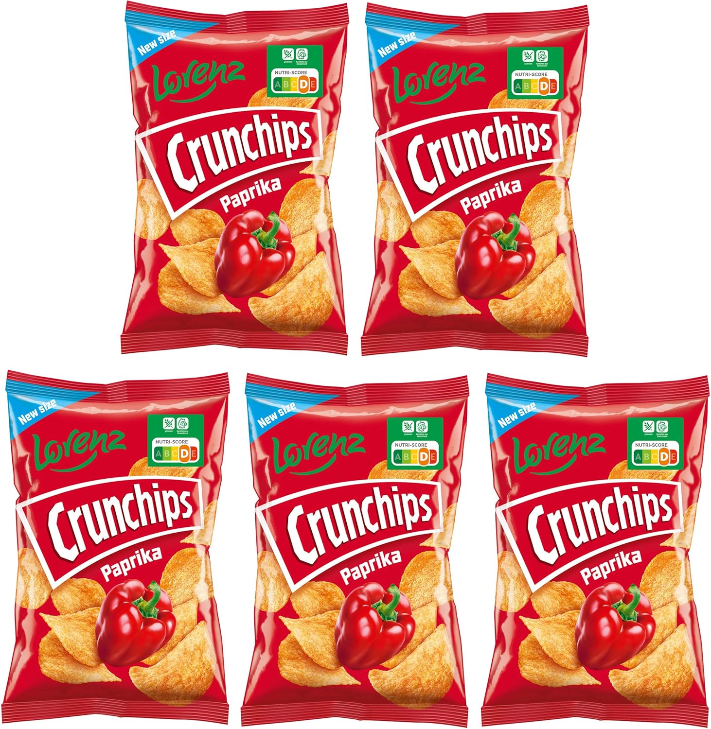 Crunchips Paprika Crisps 5X 150G | Multipack | Bulk Pack of 5 ...