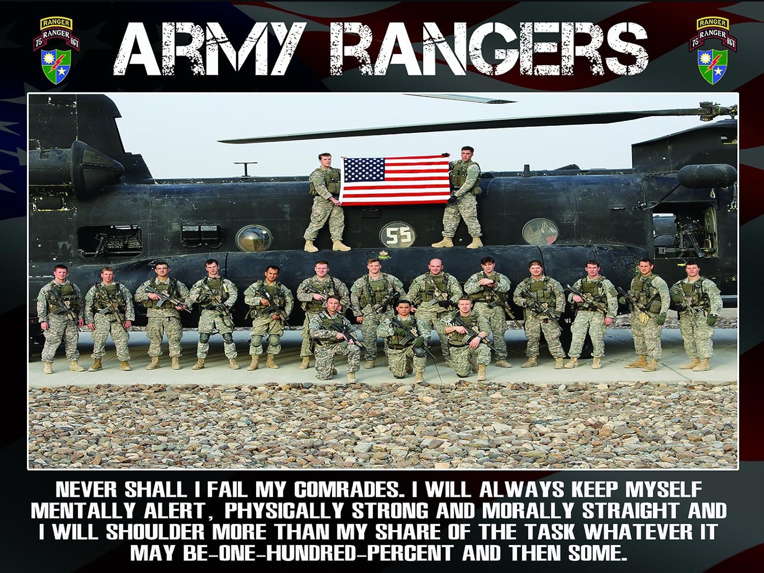 Amazon.com: Army Rangers Poster Army Motivation Poster Rangers Creed ...