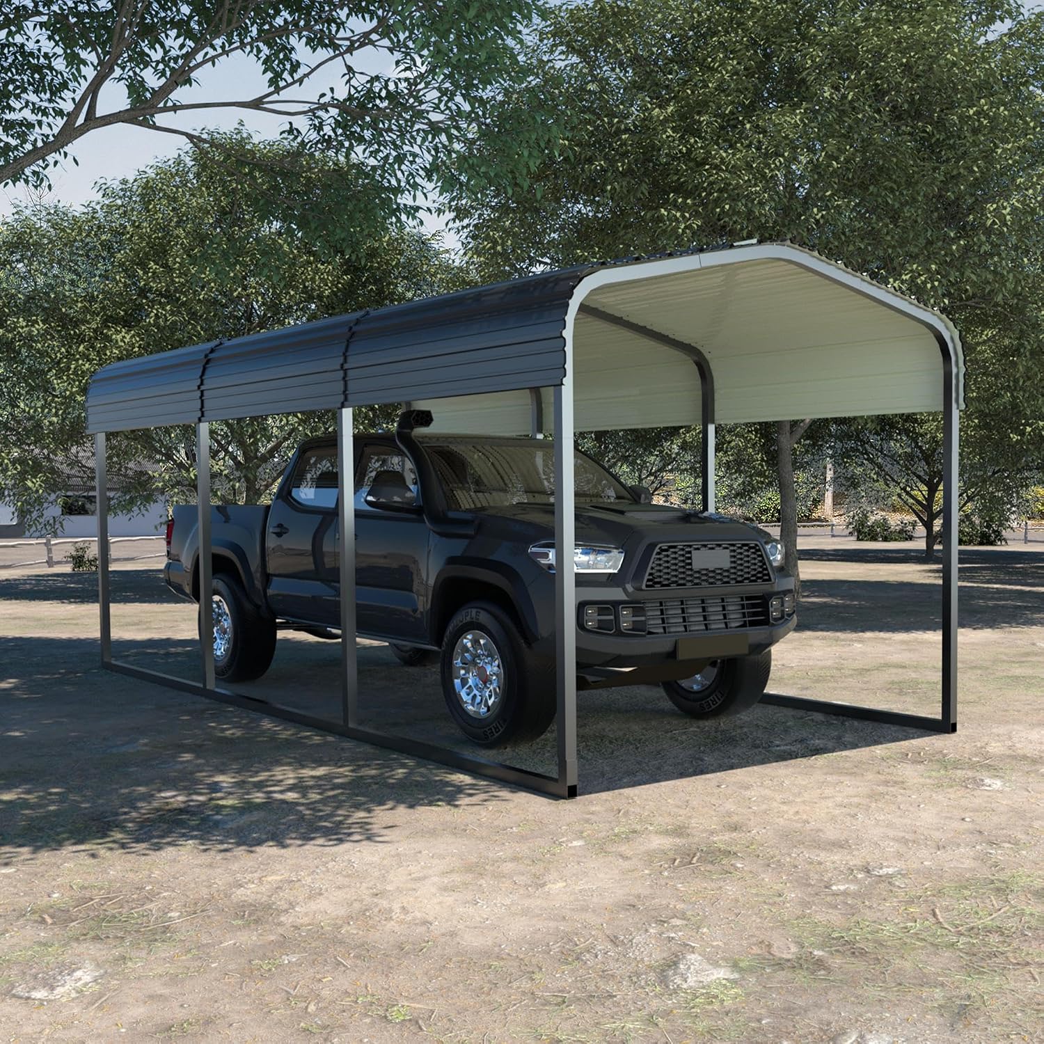 Amazon.com: MUPATER 10 x 15 FT Heavy Duty Metal Carport, Outdoor Garage ...