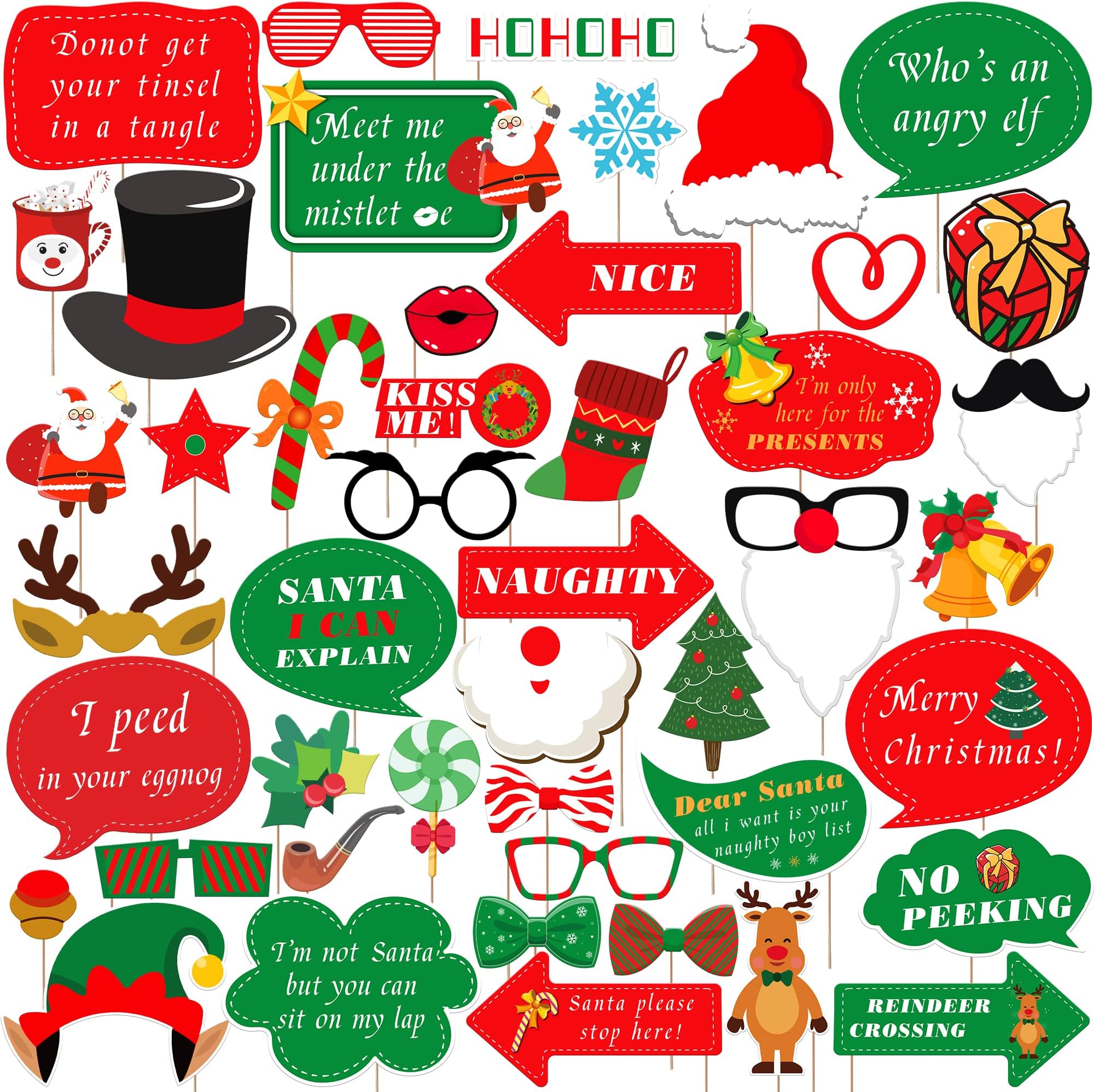 Amazon.com: KatchOn, Christmas Photo Booth Props - Pack of 47 ...