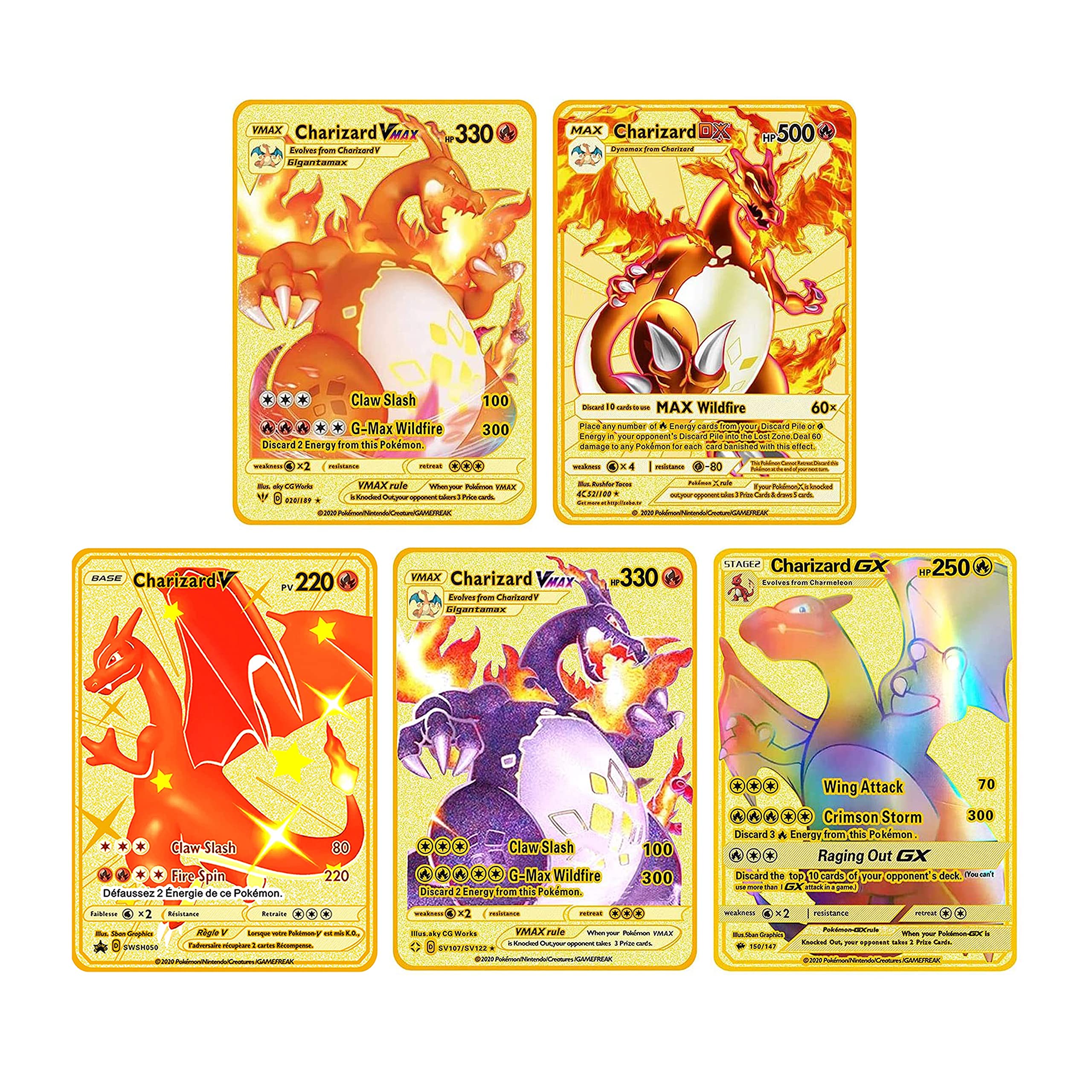 Buy Pokemon Games Charizard Metal Gold Plated Card, Charizard Golden ...