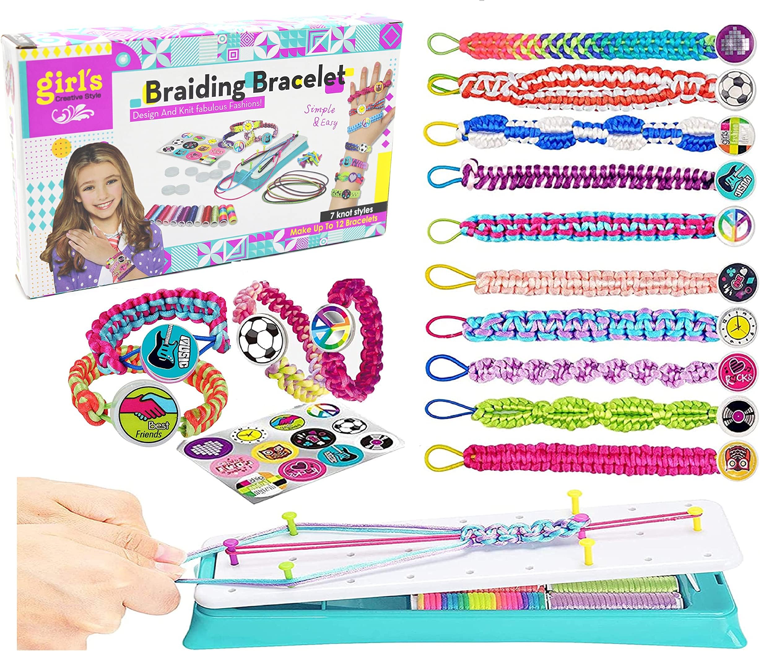 4M Creative Craft Glow Friendship Bracelets Kit, Create 12 Glow in The ...