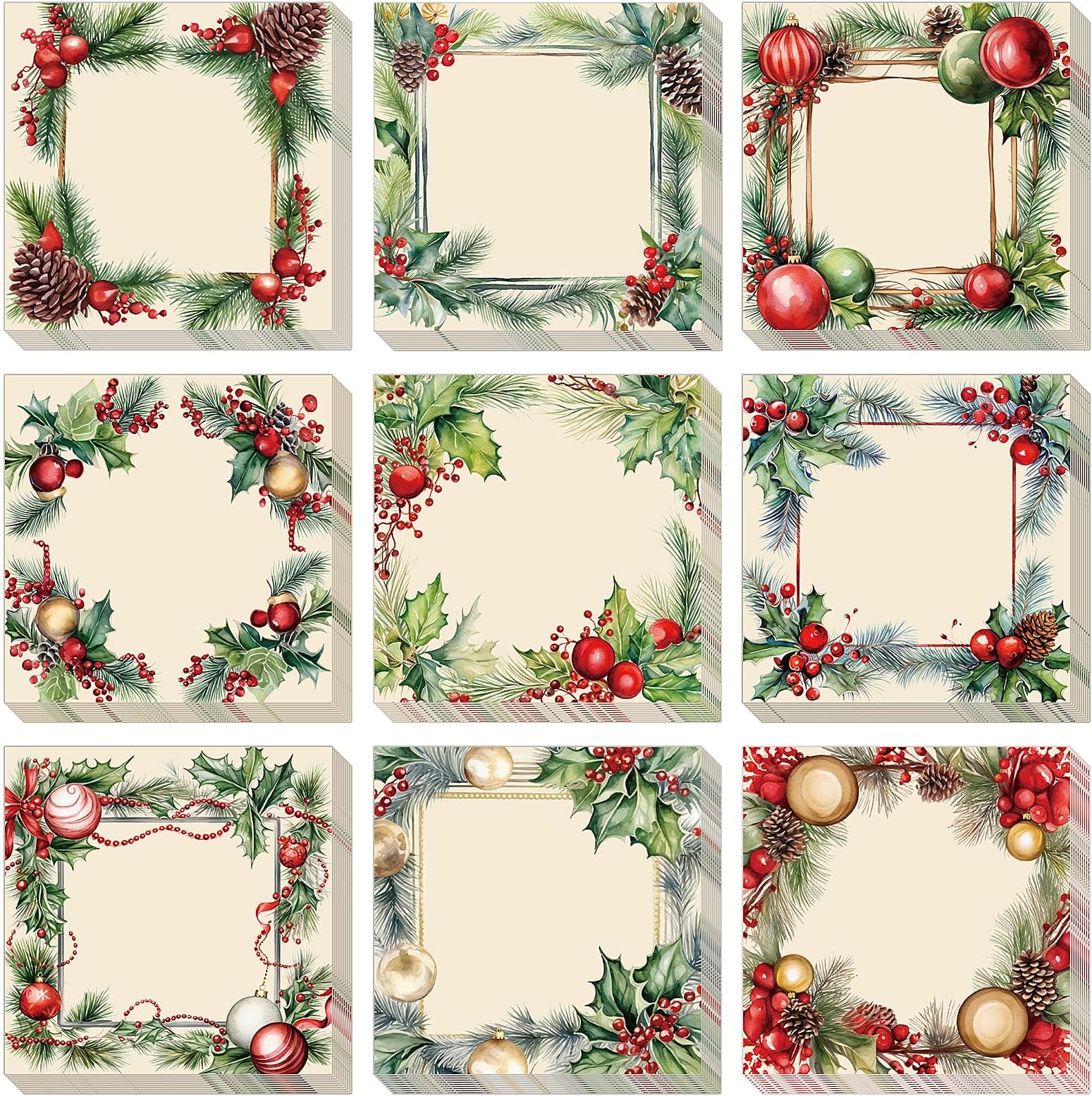Amazon.com : 9 Pieces Vintage Christmas Sticky Note Vintage Design ...