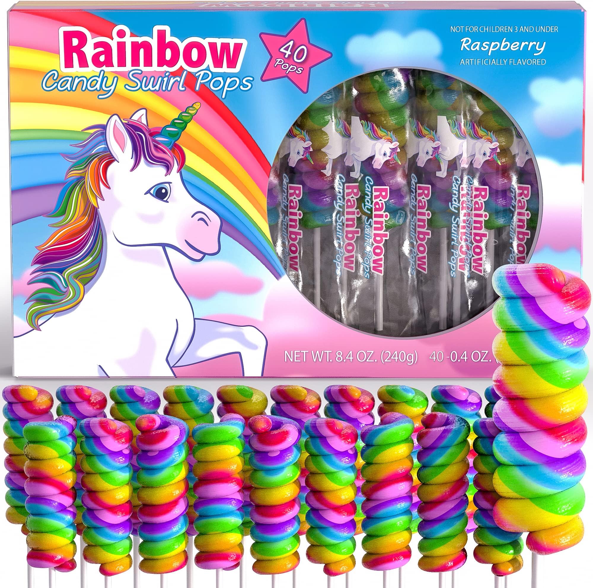 Amazon.com : Swirly Lollipops Unicorn Sweets 40pk- Unicorn Lollipop For ...