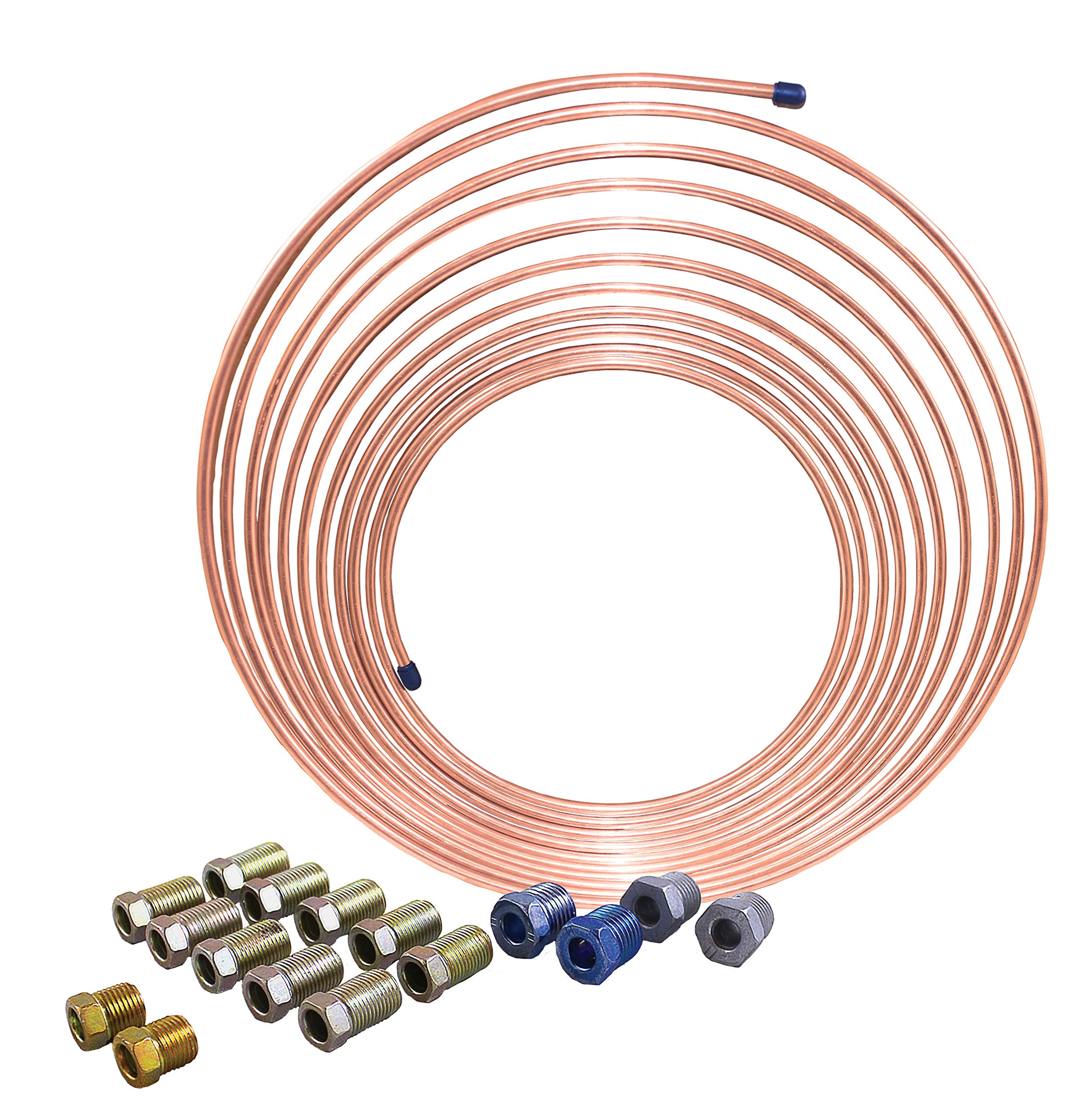 Amazon.com: Nickel Copper Brake Line Coil and Tube Nut Kit, 1/4 x 25 ...