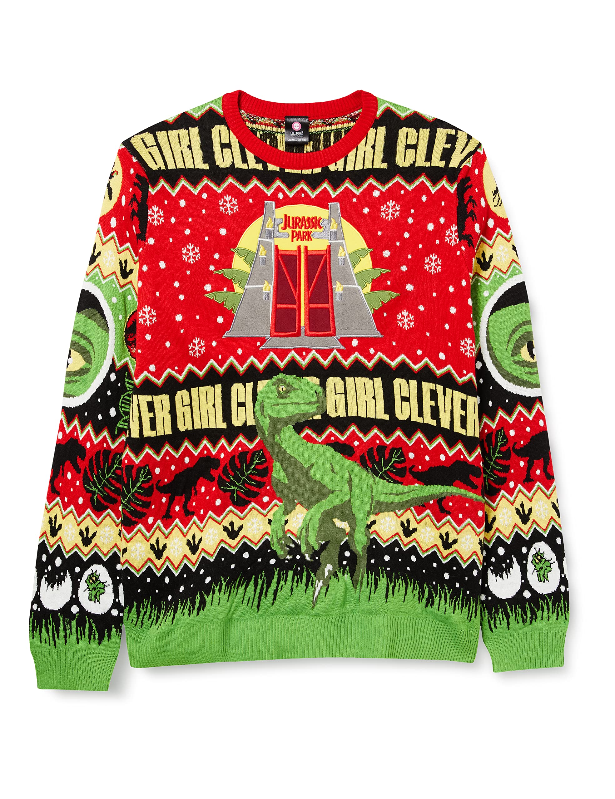 Numskull Official Jurassic Park Unisex Knitted Novelty Christmas Jumper ...