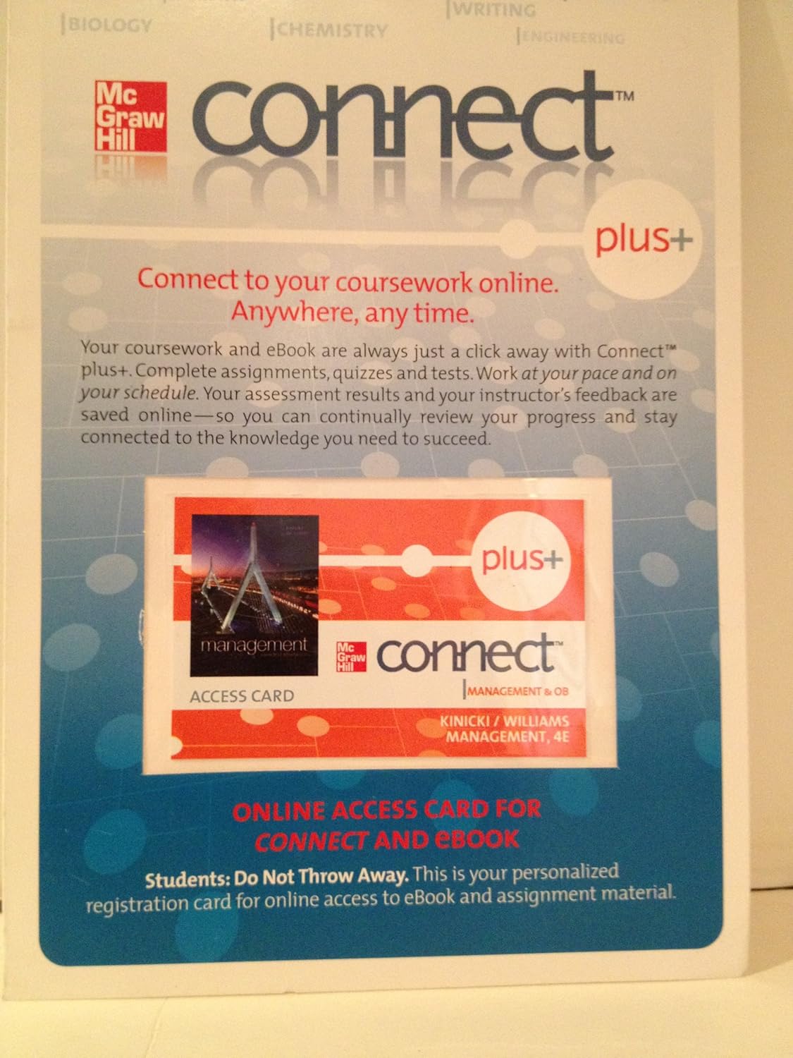 Connect Plus Access Card w/ LearnSmart for Management: Kinicki, Angelo ...