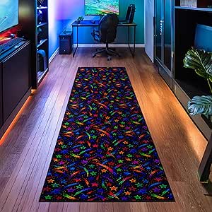 Amazon.com: Arcade Stars Runner Rug, Galaxies Arcade Bar Carpet, Space ...