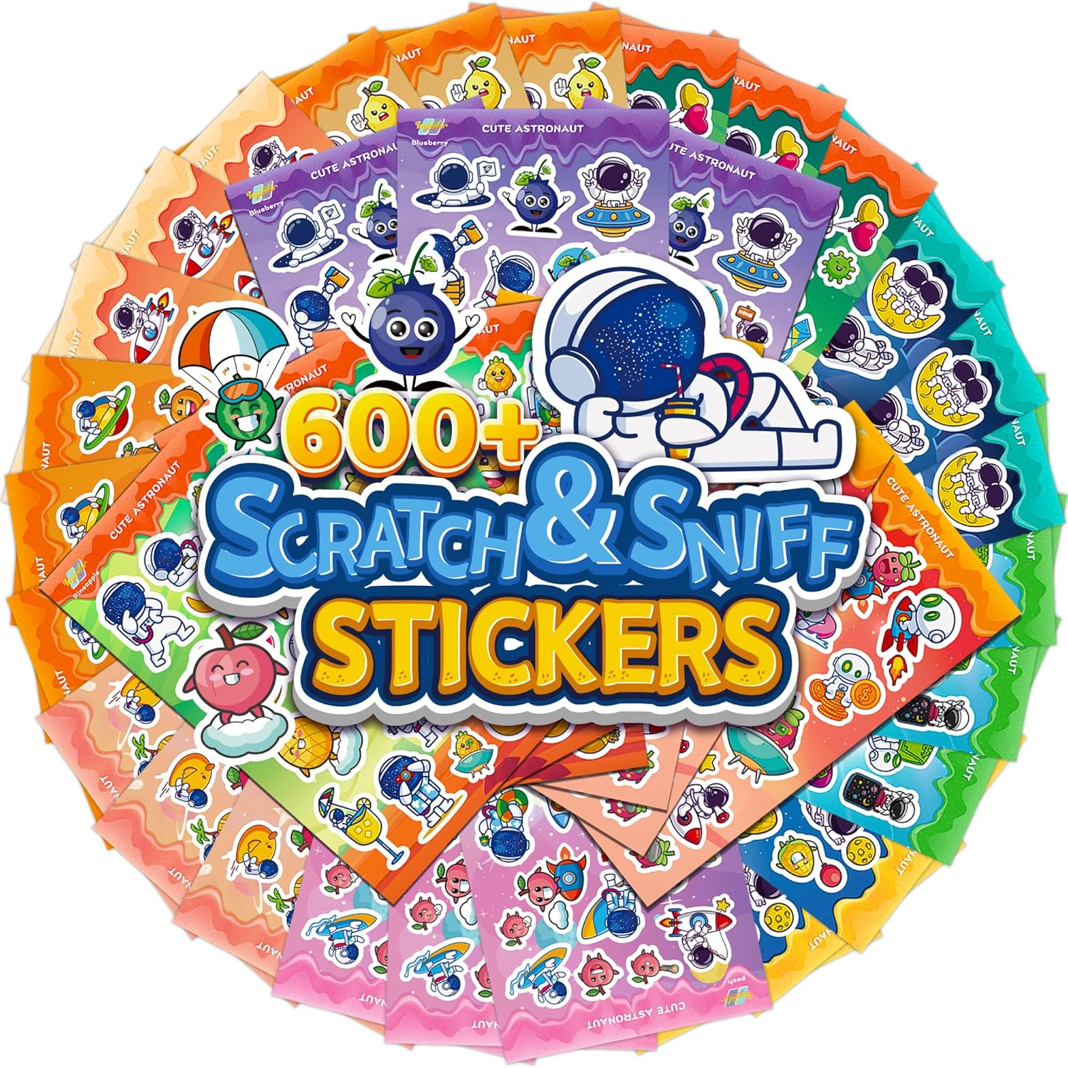 Amazon.com: Tageenla Smelly Stickers for Kids, 36 Sheets 600+ Scratch ...