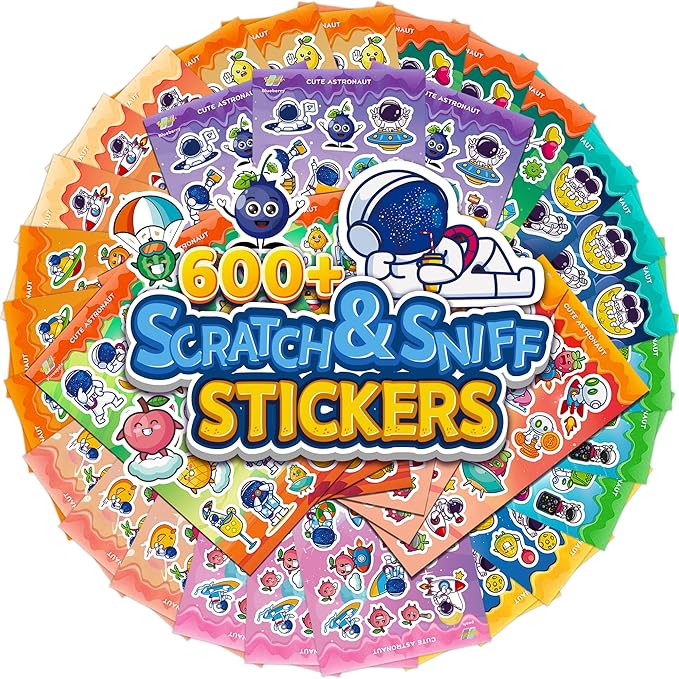 Amazon.com: Tageenla Smelly Stickers for Kids, 36 Sheets 600+ Scratch ...