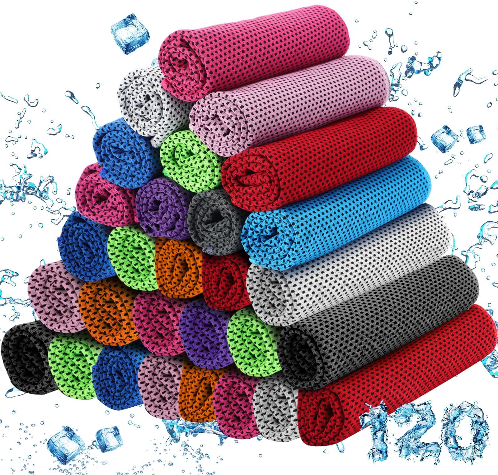 Amazon.com: Maitys 200 Pcs Microfiber Cooling Towel, Ice Towel, 32"x12 ...