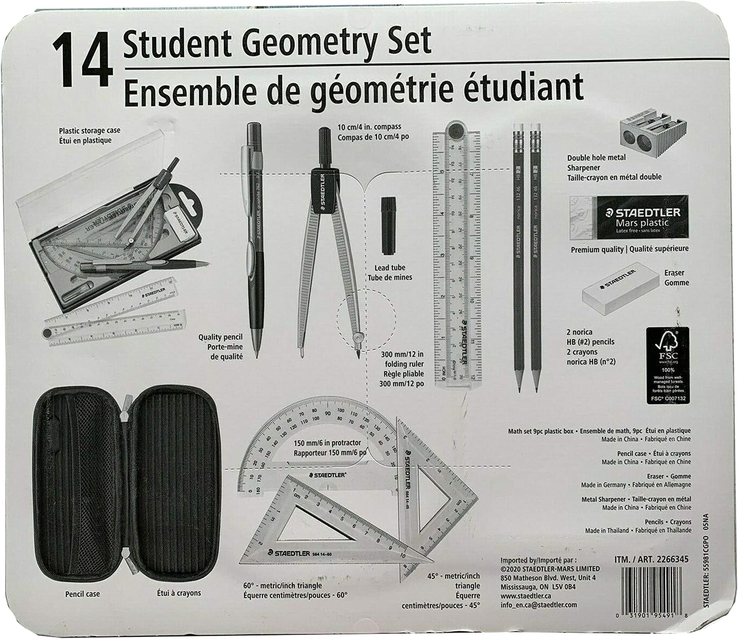 Staedtler Student Geometry Set 14 Piece : Amazon.ca: Office Products