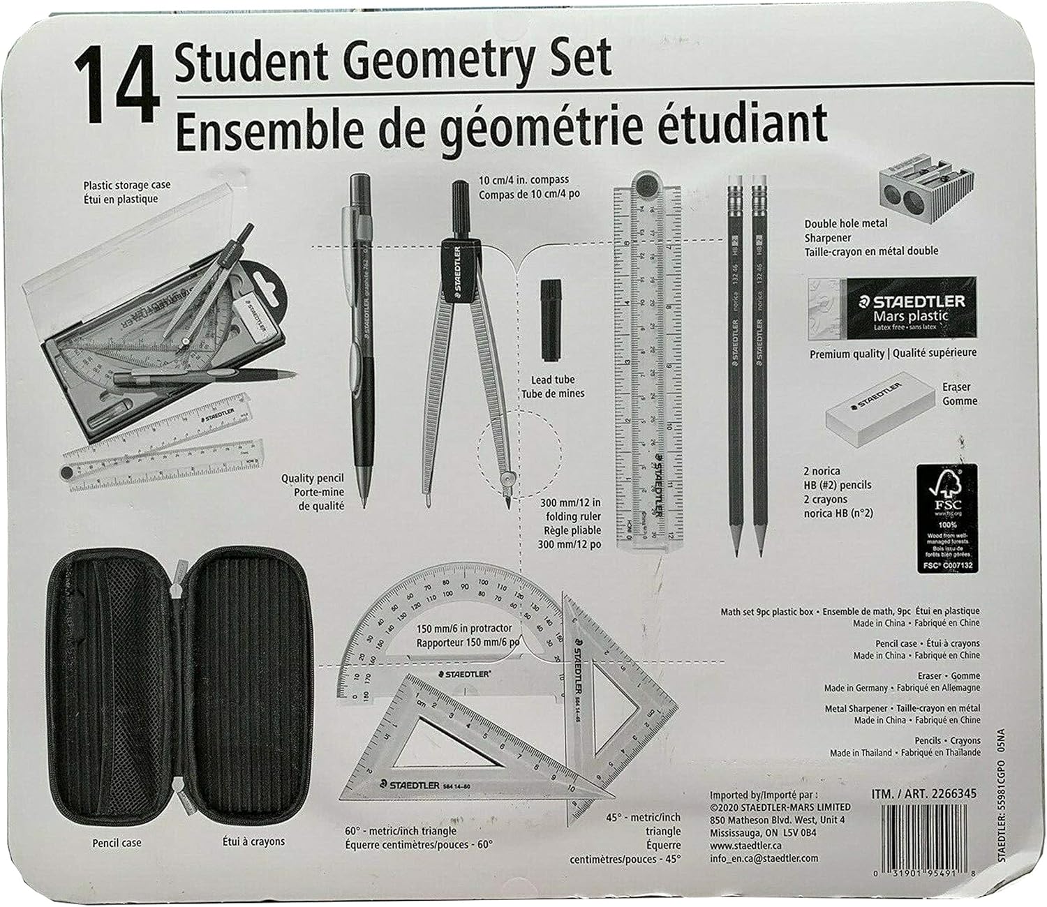 Staedtler Student Geometry Set 14 Piece : Amazon.ca: Office Products