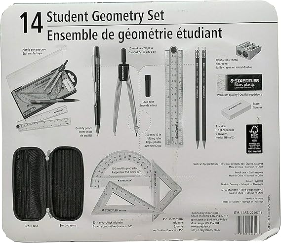 Staedtler Student Geometry Set 14 Piece : Amazon.ca: Office Products