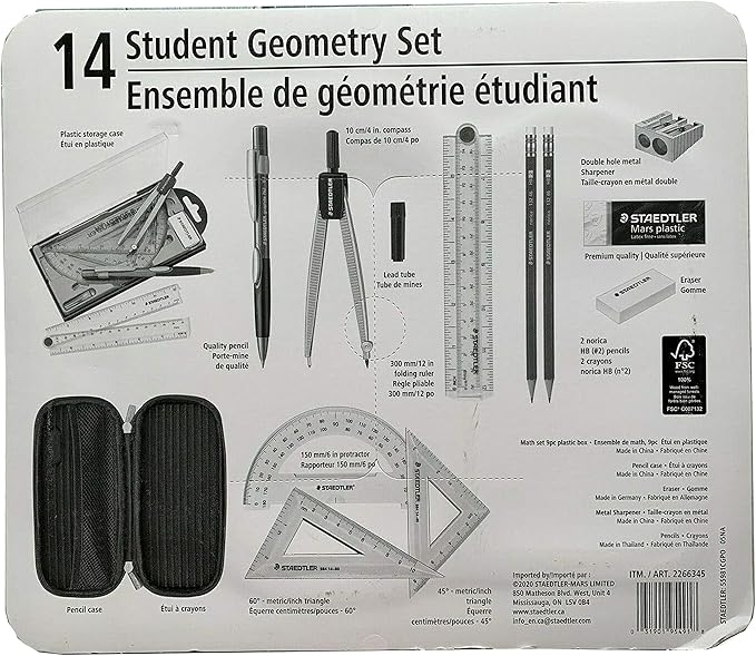 Staedtler Student Geometry Set 14 Piece : Amazon.ca: Office Products