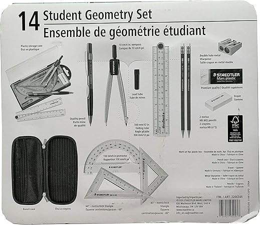 Staedtler Student Geometry Set 14 Piece : Amazon.ca: Office Products