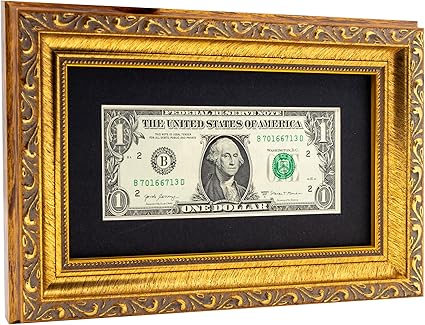 Amazon.com - CountryArtHouse Antique Gold First Dollar Frame with Black ...