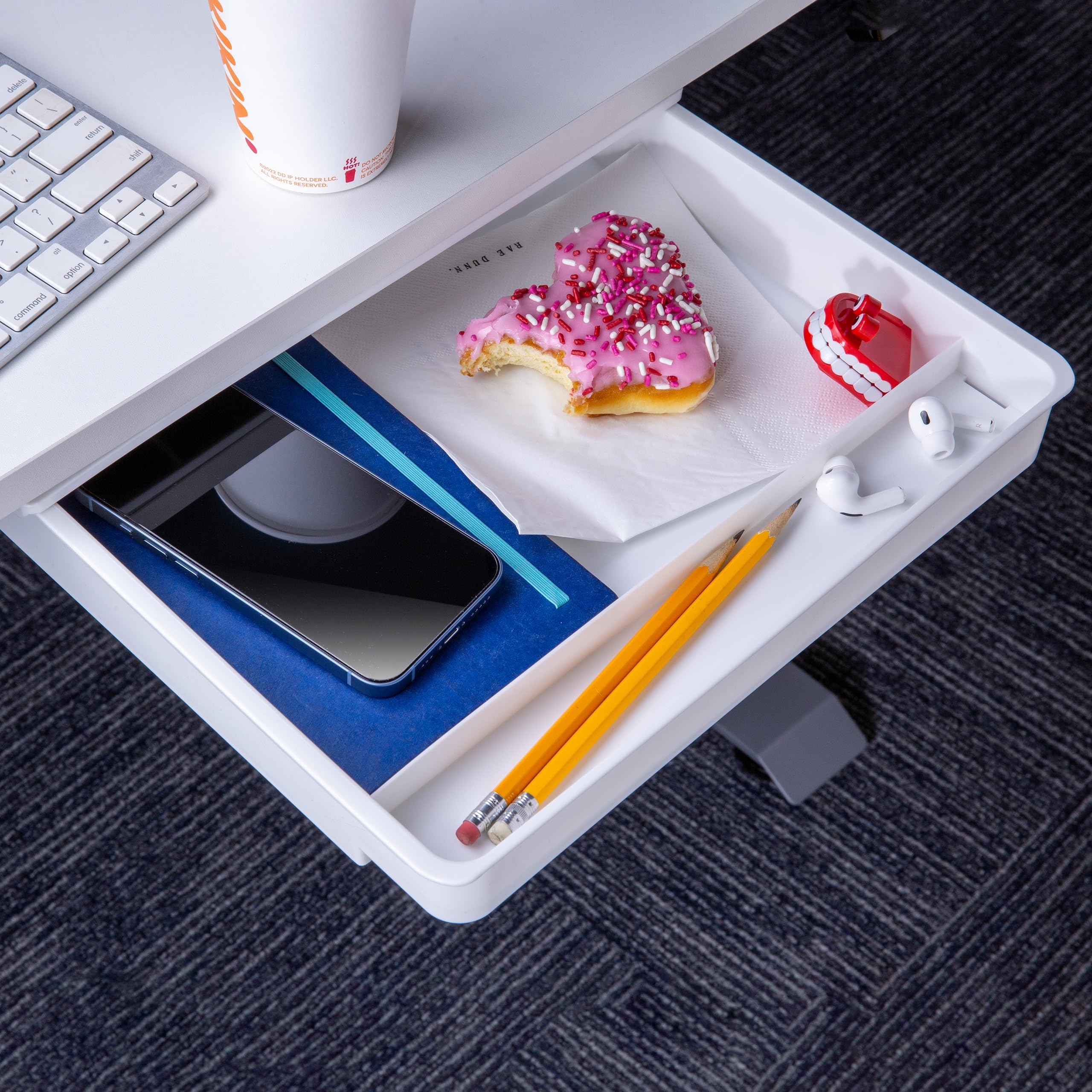 Amazon.com : Chris.W 1Pack Self-Stick Pencil Tray - Under Desk Holder ...