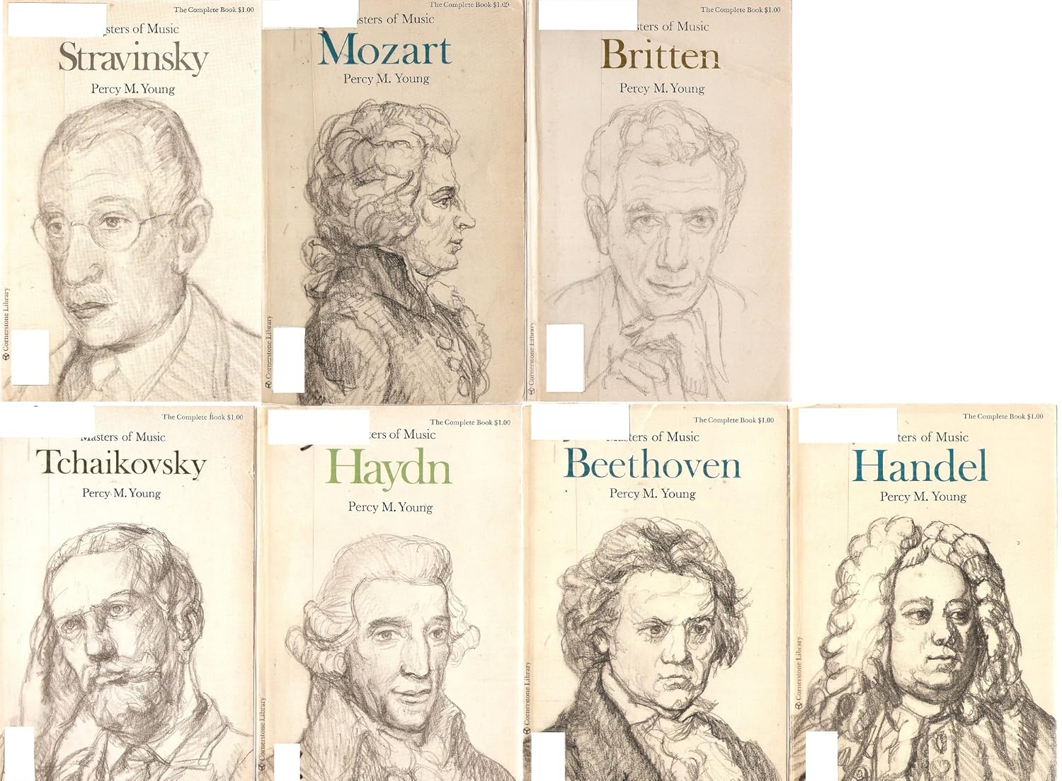 7 Volumes of Masters of Music [Percy M. Young]: Handel, Beethoven ...